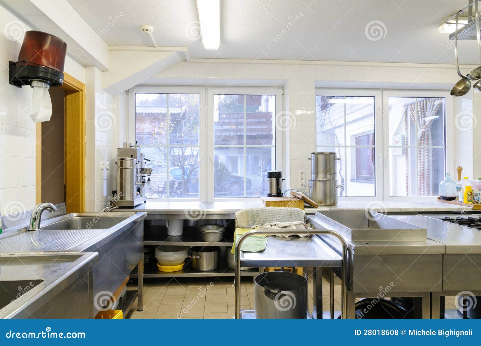 Kitchen in a Hotel or Restaurant Stock Photo - Image of interior ...