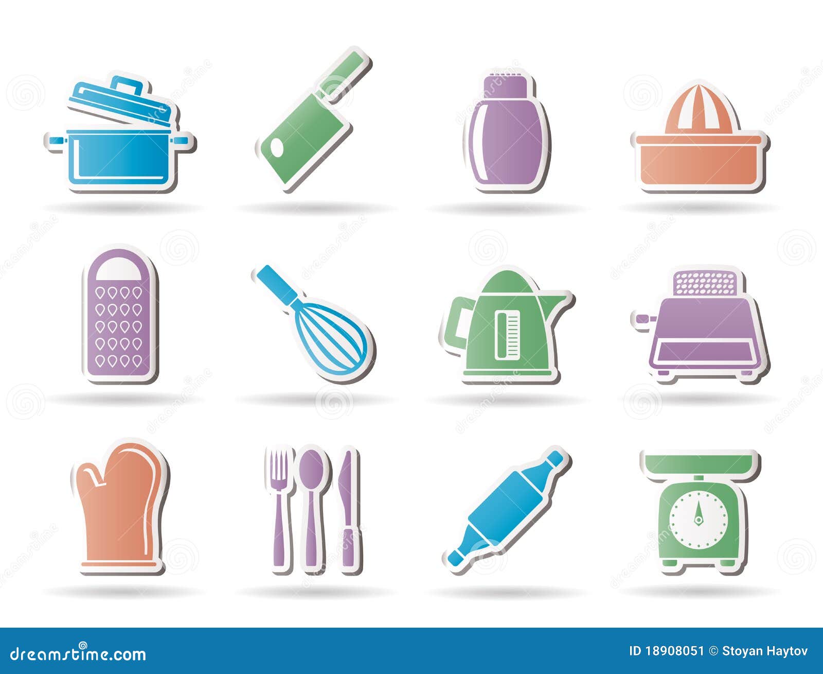 Kitchen and Household Utensil Icons Stock Vector - Illustration of ...