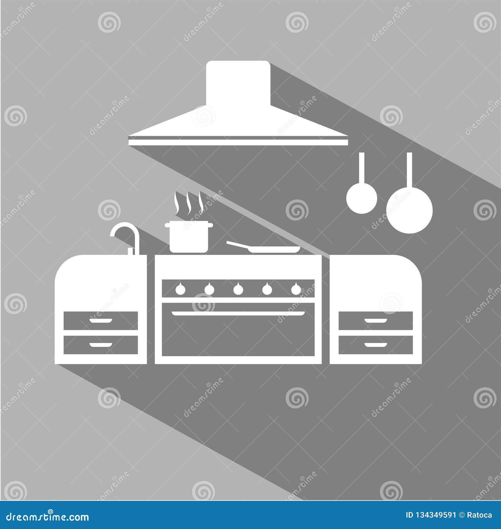 Kitchen icon stock vector. Illustration of cooking, home - 134349591
