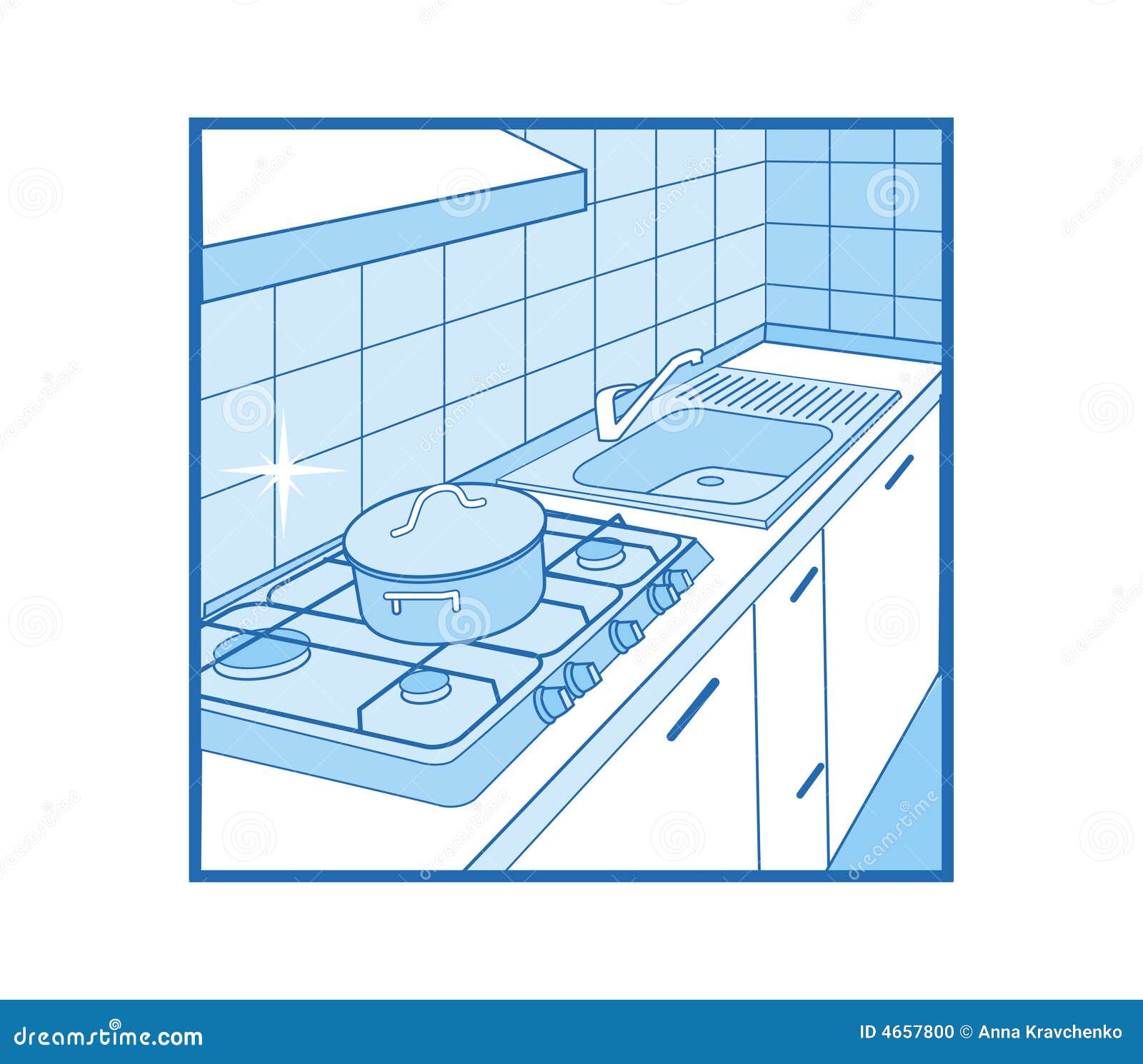 Kitchen Icon stock vector. Illustration of tile, cyan - 4657800