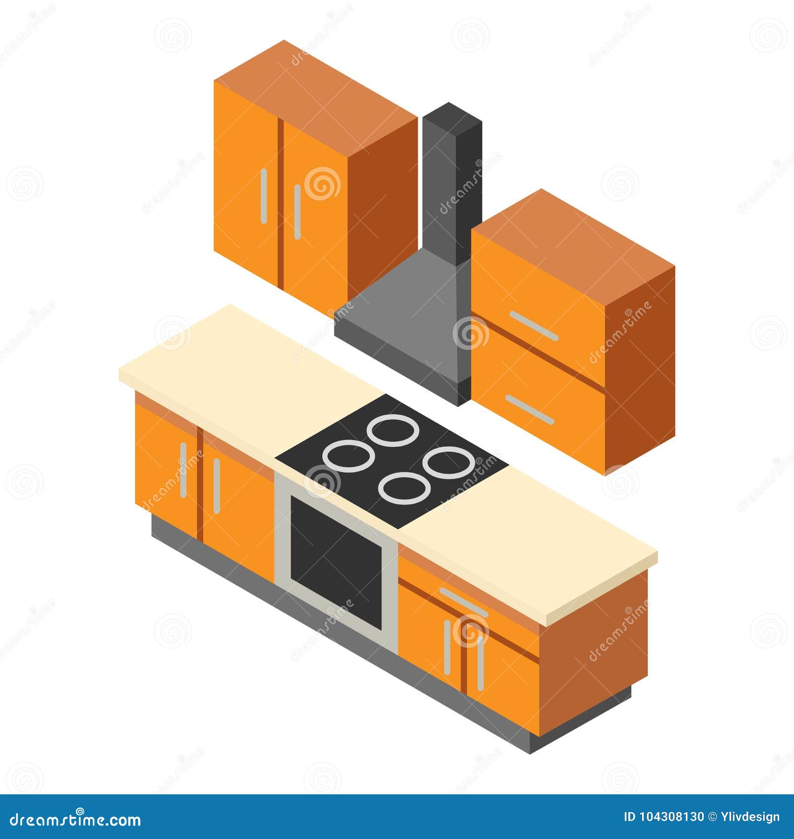 Kitchen Icon, Isometric Style Stock Vector - Illustration of stove ...