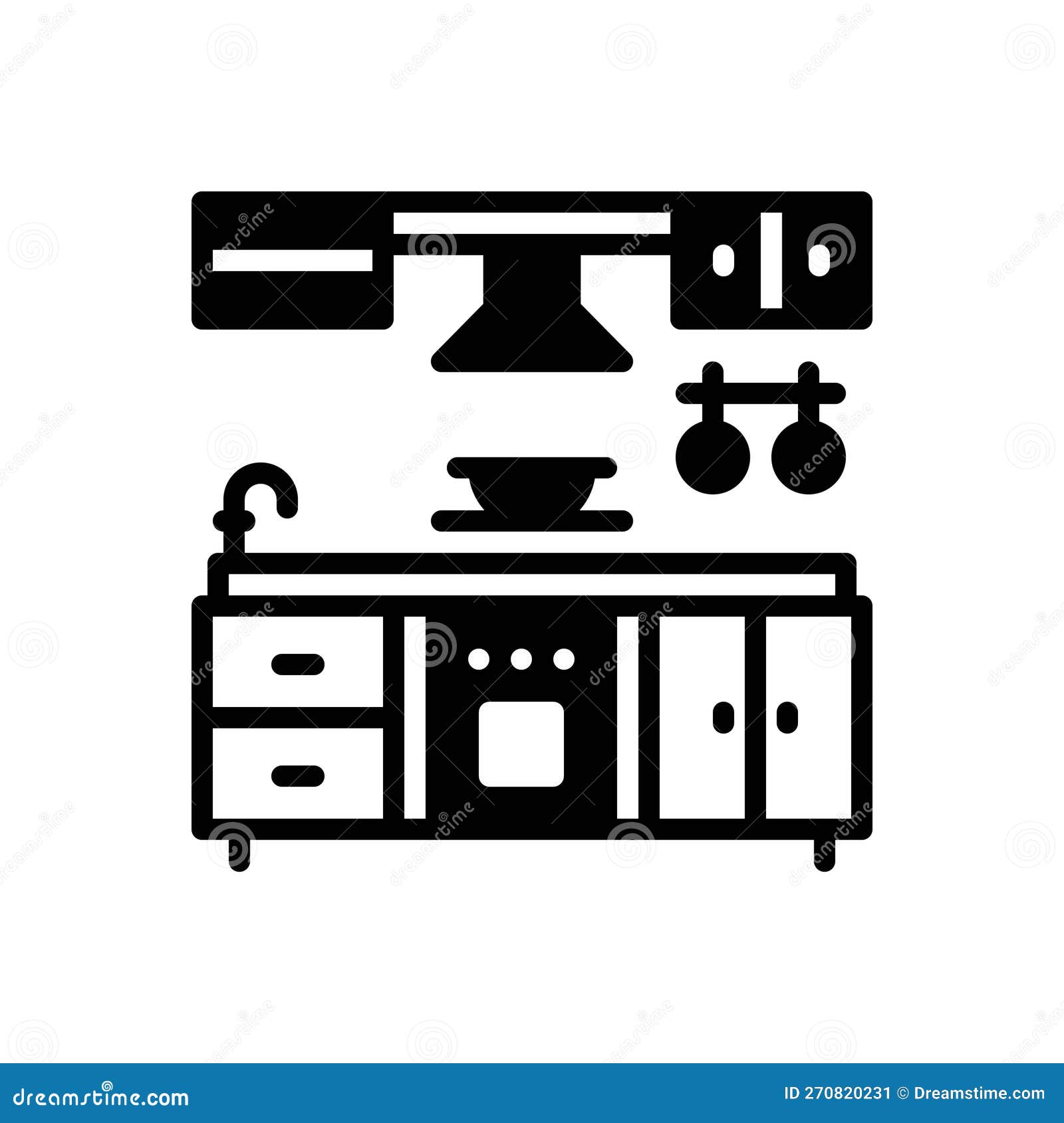 Black Solid Icon for Kitchen, Cooking Area and Cooks Stock Vector ...