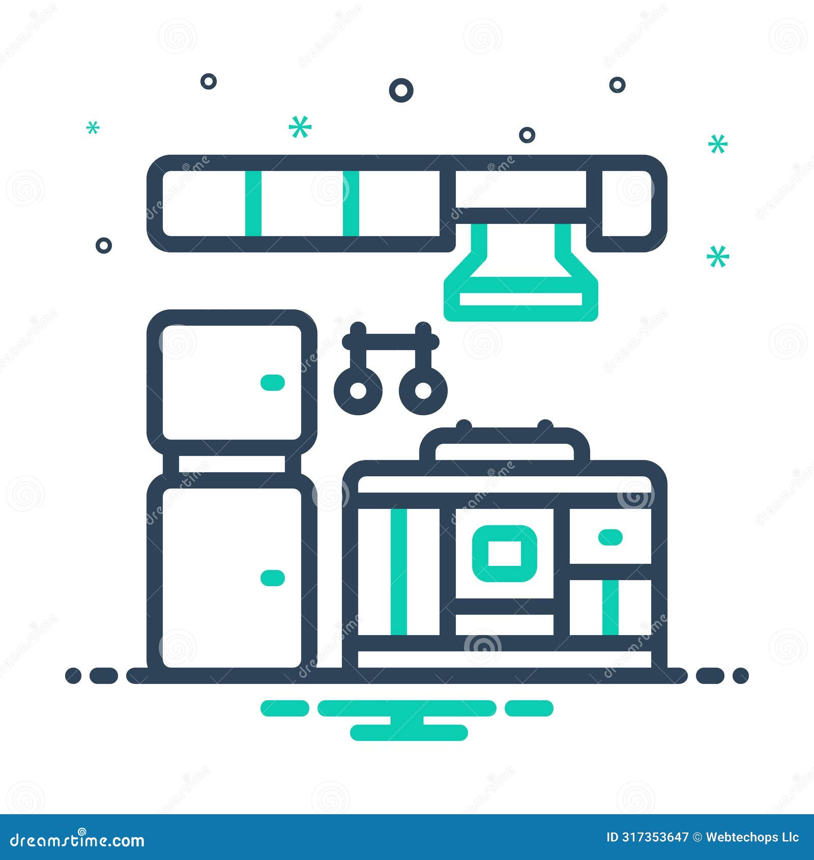 Mix Icon for Kitchen, Kitchenette and House Stock Illustration ...
