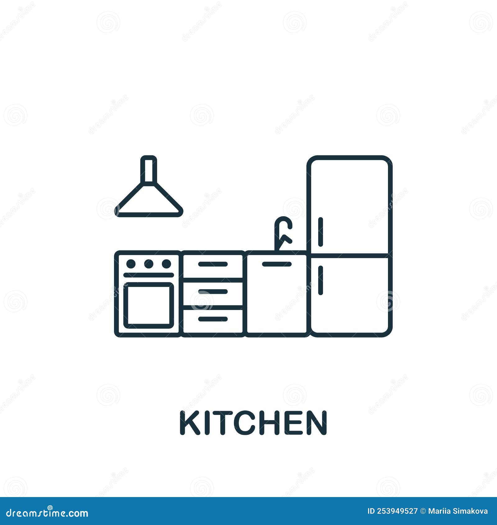 Kitchen Icon. Line Simple Kitchen Icon for Templates, Web Design and ...
