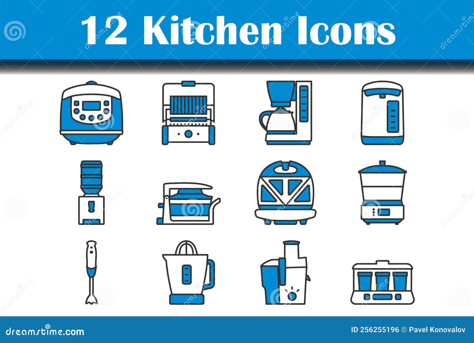 Kitchen Icon Set stock vector. Illustration of juicer - 256255196