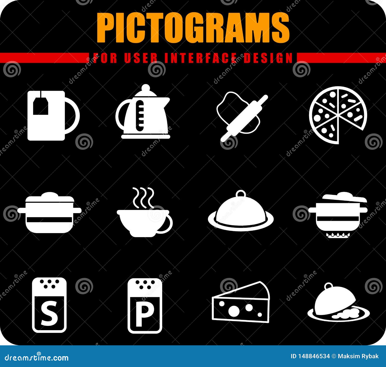 Kitchen icon set stock vector. Illustration of saltcellar - 148846534