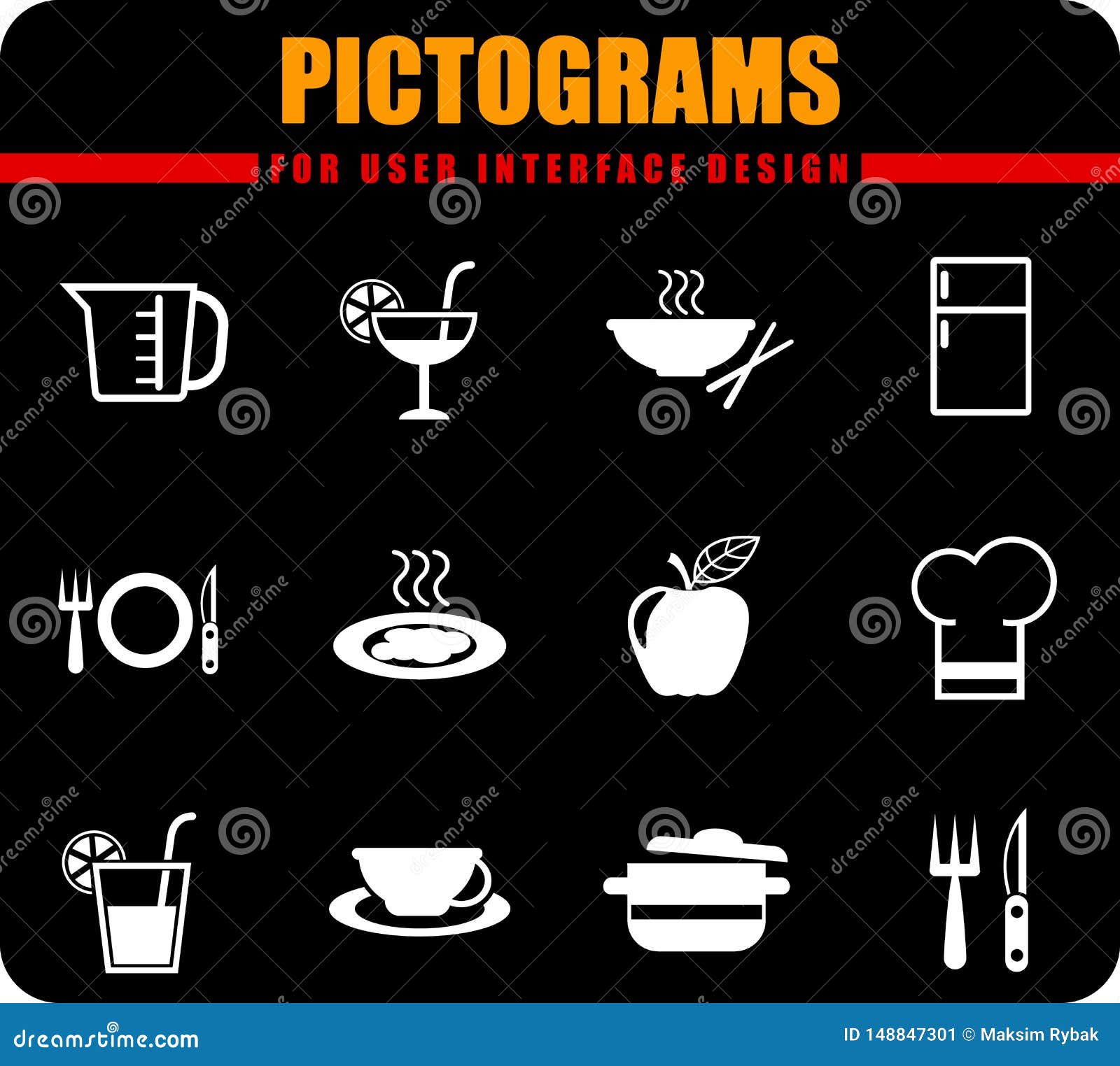 Kitchen icon set stock vector. Illustration of fork - 148847301