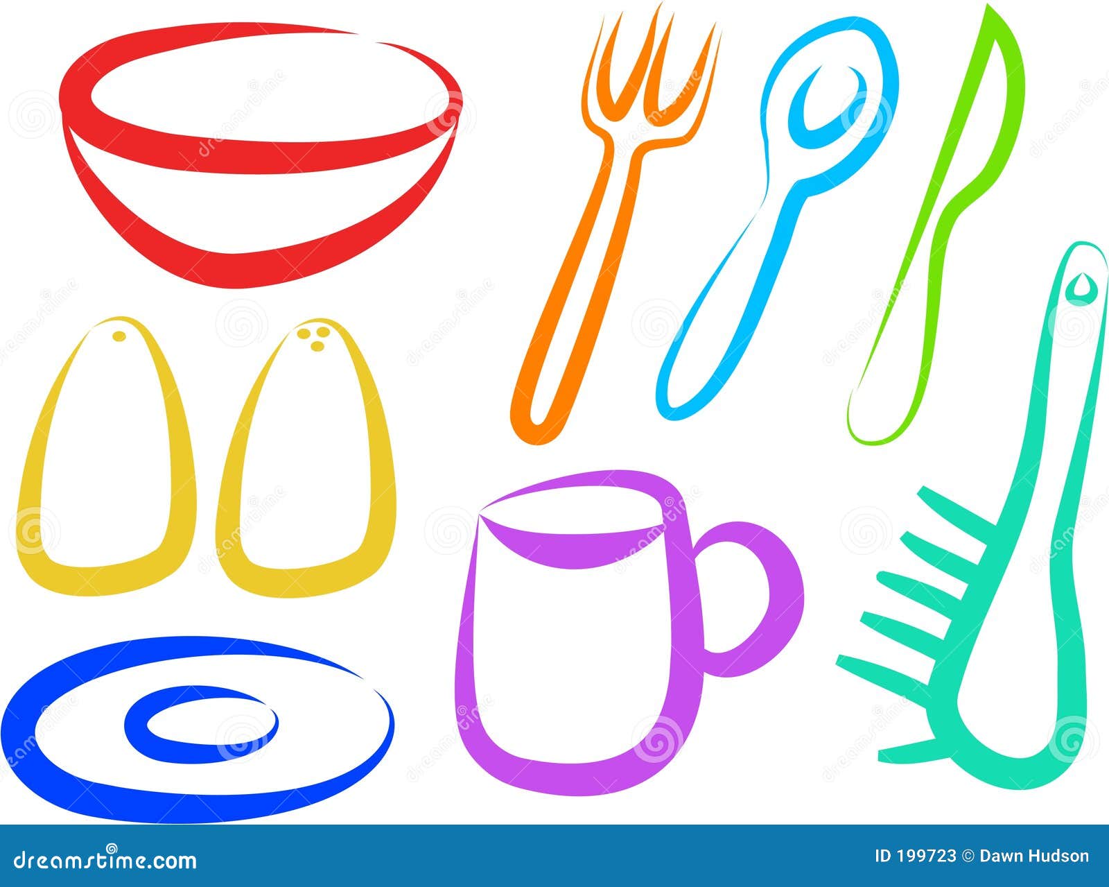 Kitchen Icons stock vector. Illustration of elements, symbols - 199723