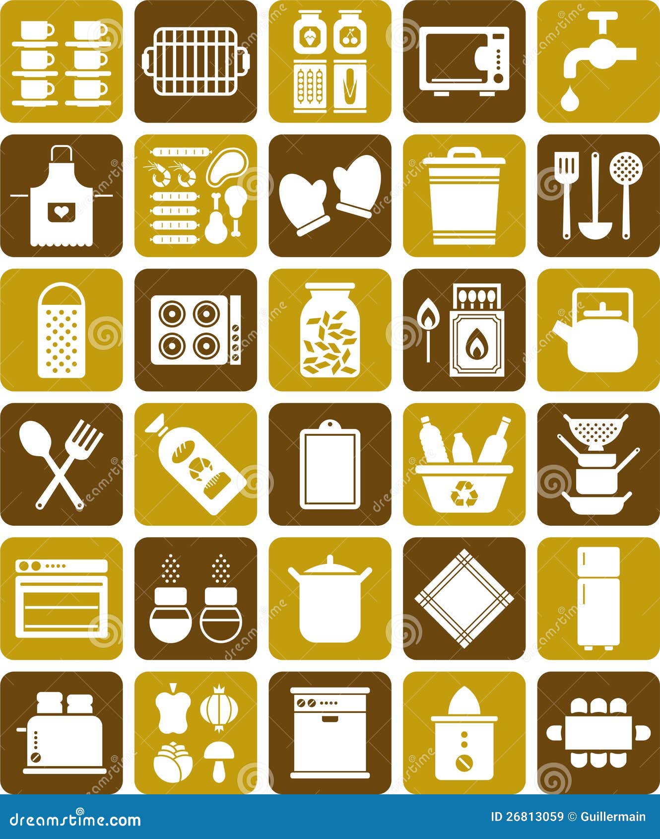 Kitchen icons stock vector. Illustration of apron, kitchenware - 26813059