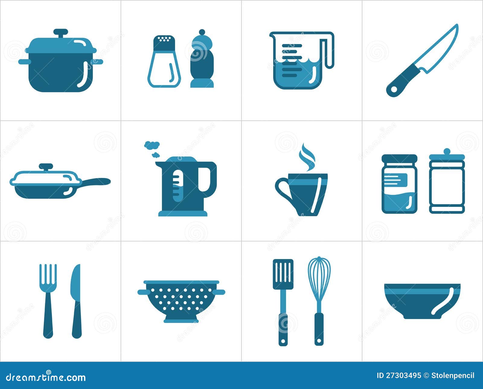 Kitchen icons stock vector. Illustration of pepper, kettle - 27303495