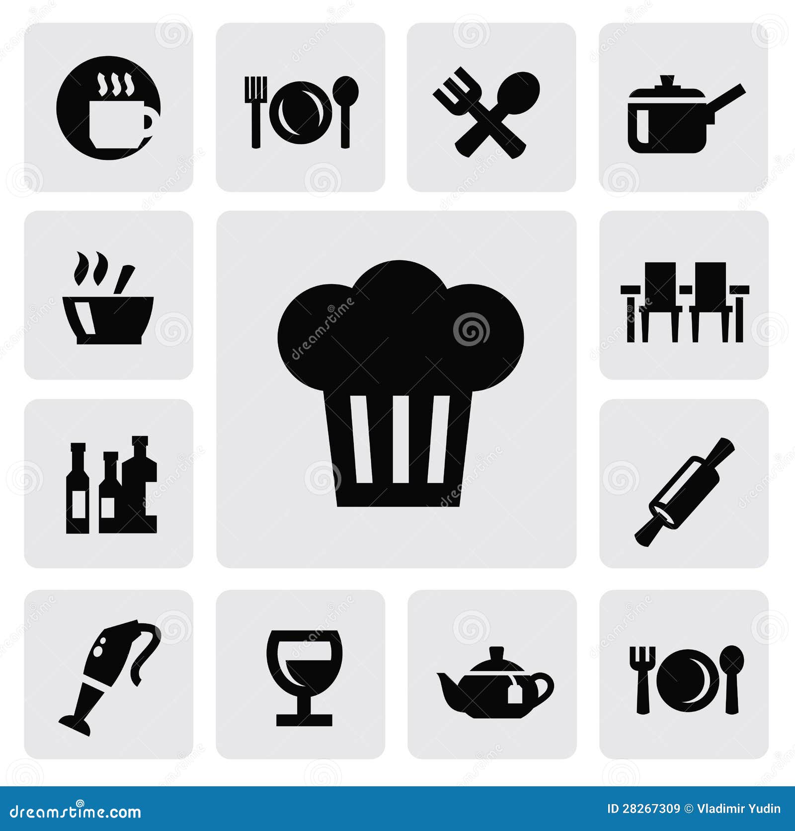 Kitchen icons stock vector. Illustration of coffee, fork - 28267309