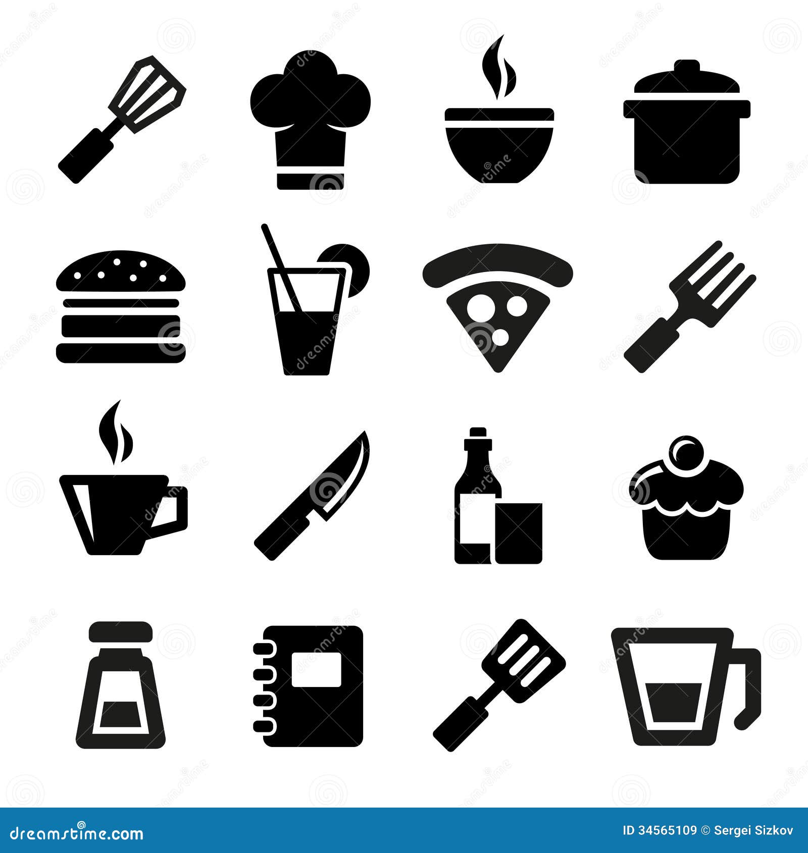 Kitchen icons stock vector. Illustration of ceramic, glass - 34565109