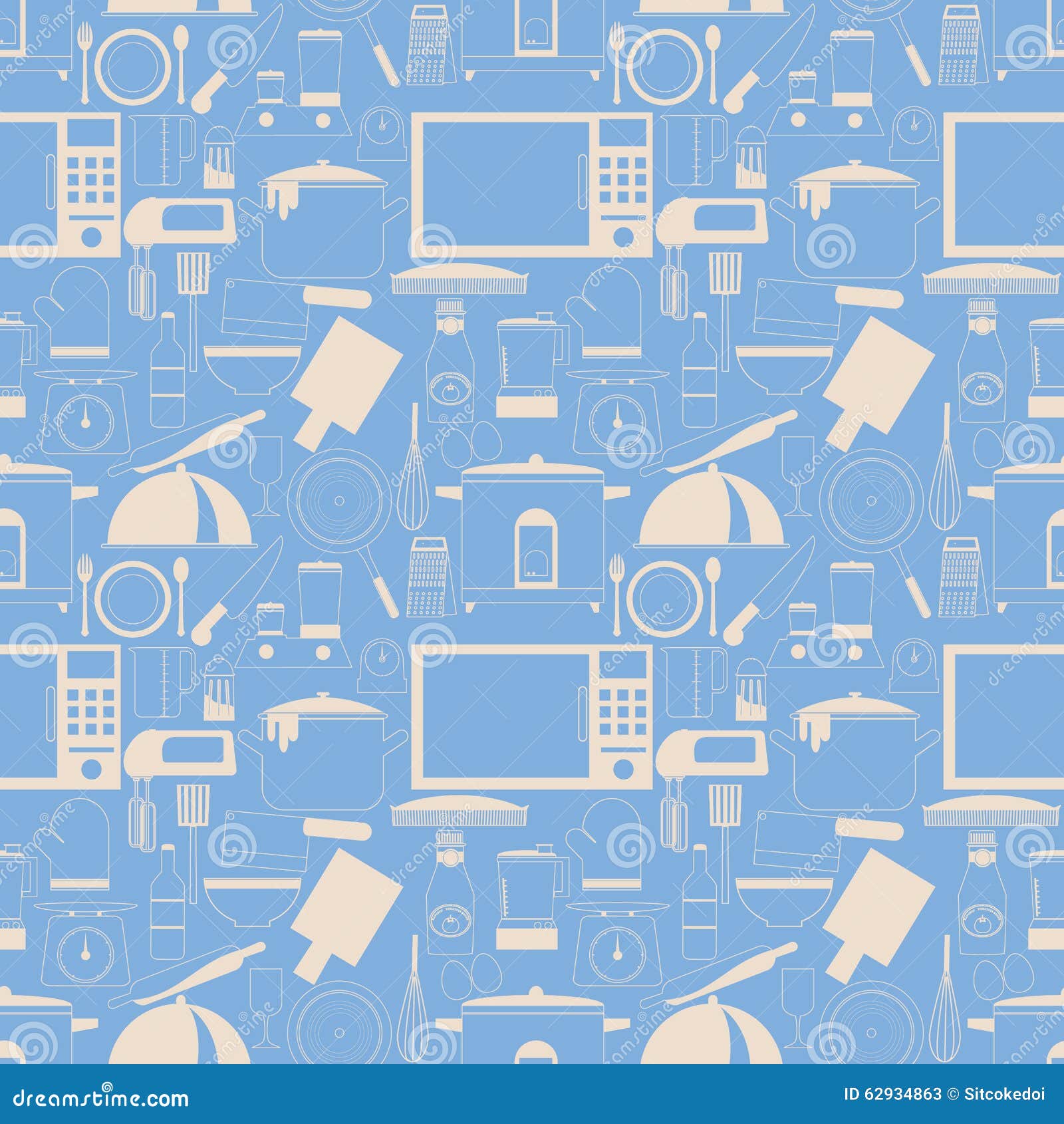 Kitchen icons seamless stock vector. Illustration of backdrop - 62934863