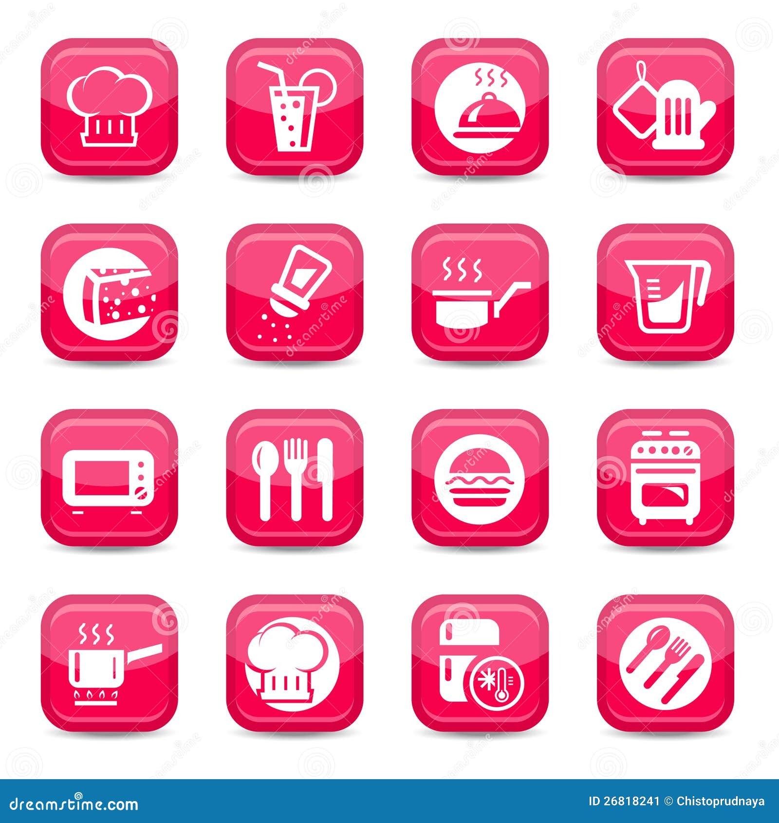 Kitchen icons set stock vector. Illustration of food - 26818241
