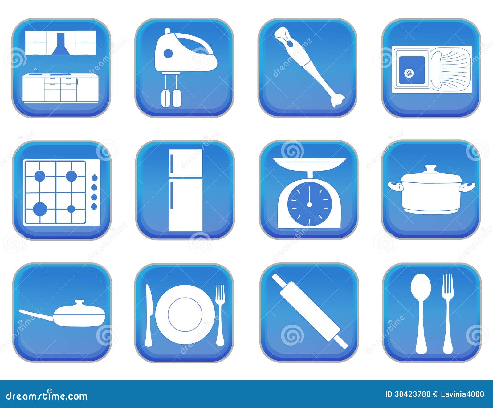 Kitchen icons 1 stock vector. Illustration of icon, kitchen - 30423788