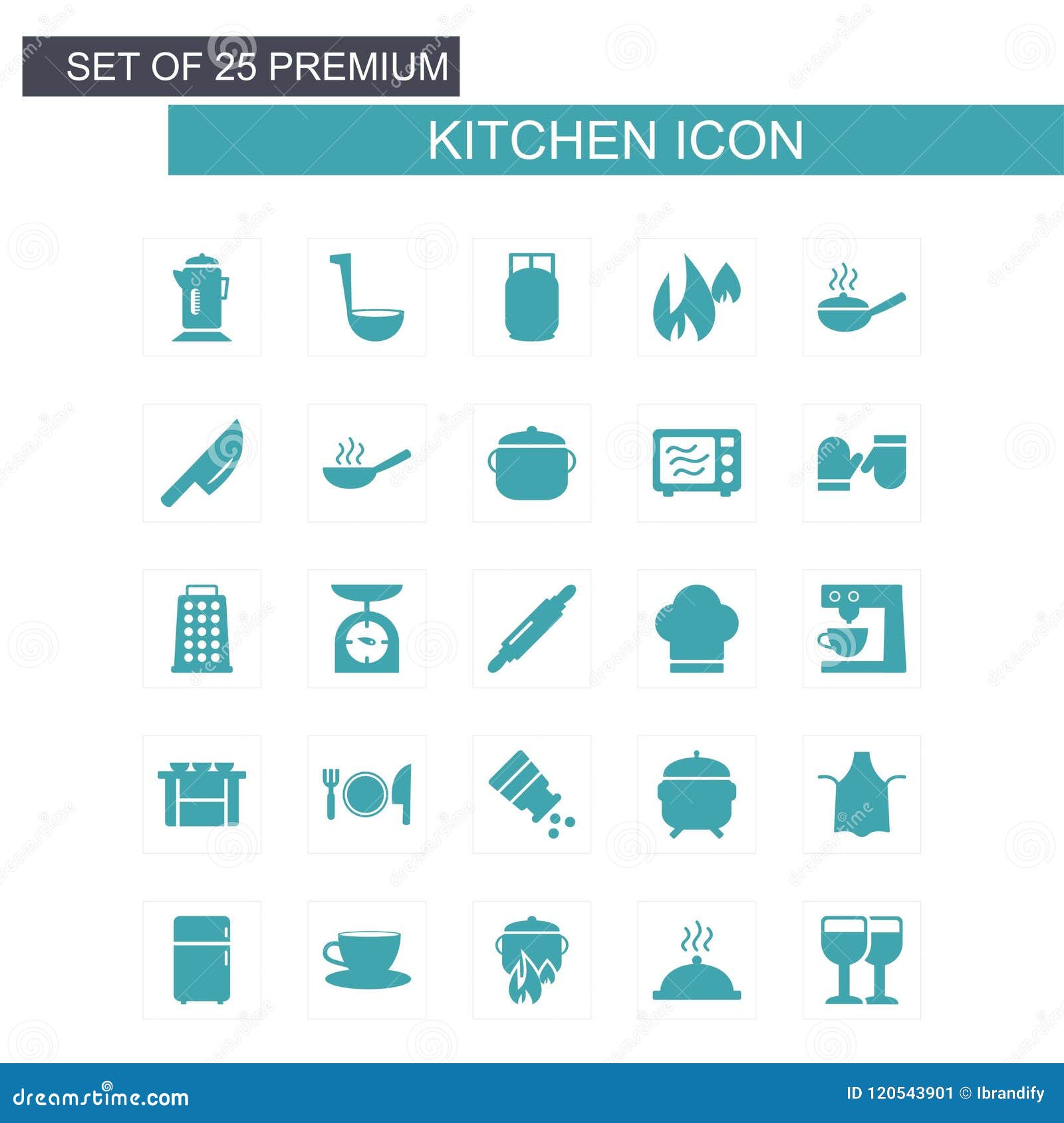 Kitchen icons set blue stock vector. Illustration of machine - 120543901