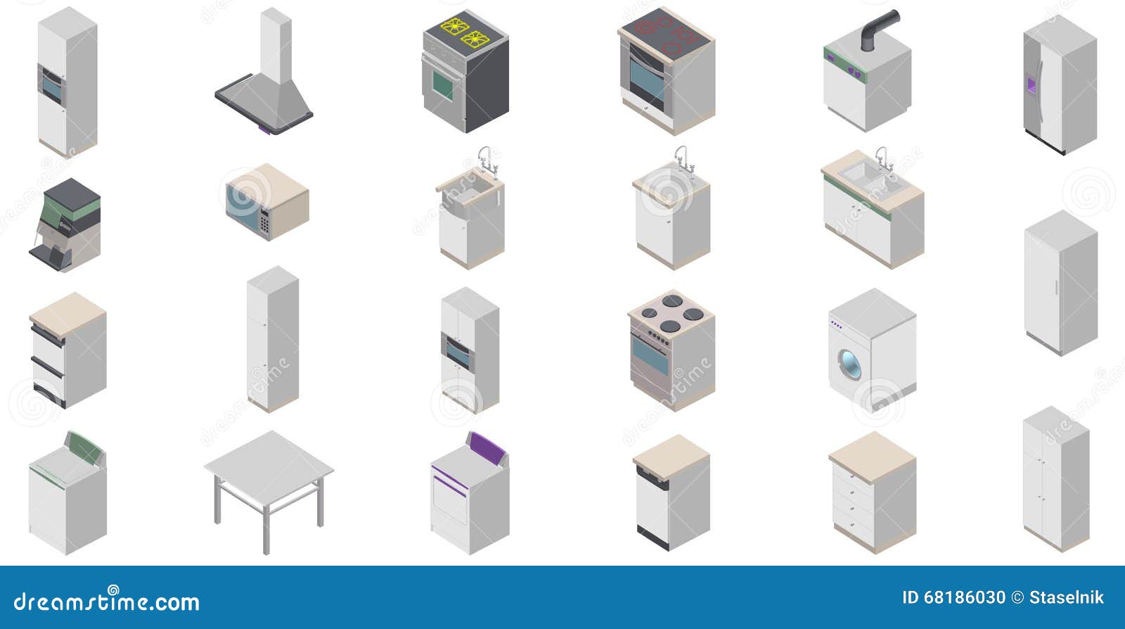 Kitchen icons stock vector. Illustration of lamp, business - 68186030