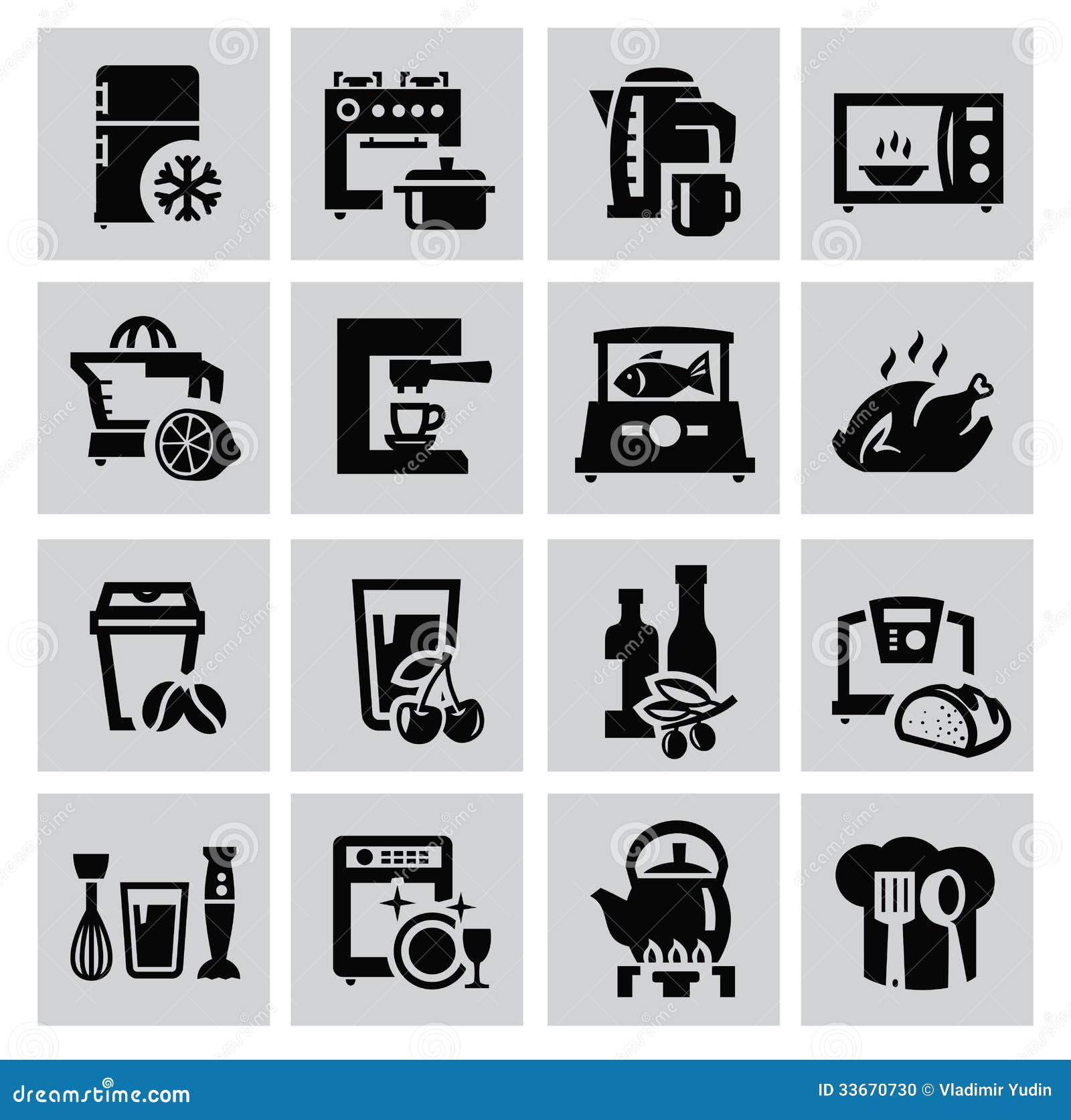 Kitchen icons stock vector. Illustration of coffee, prepare - 33670730
