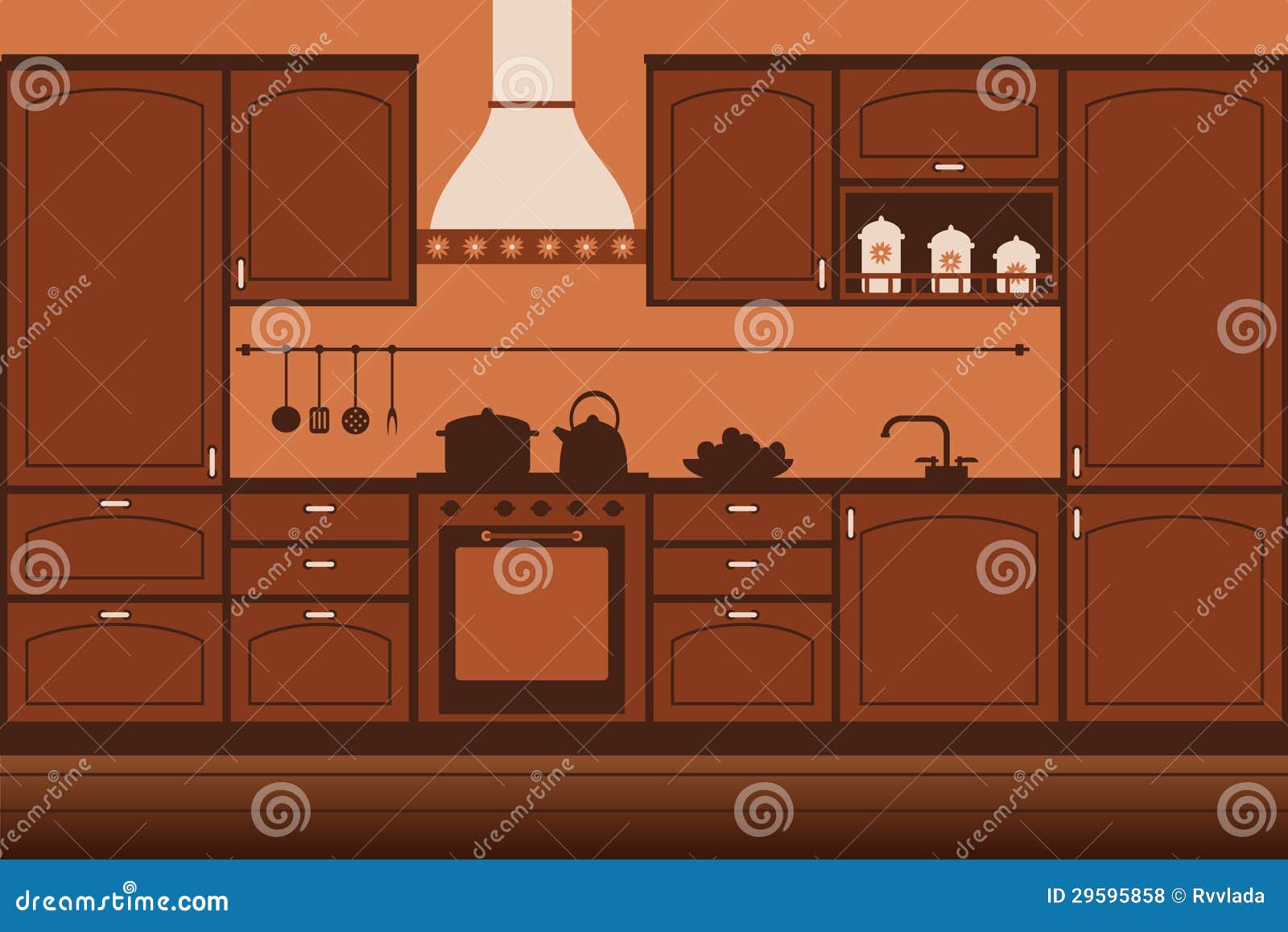 Kitchen interior stock vector. Illustration of kitchen - 29595858