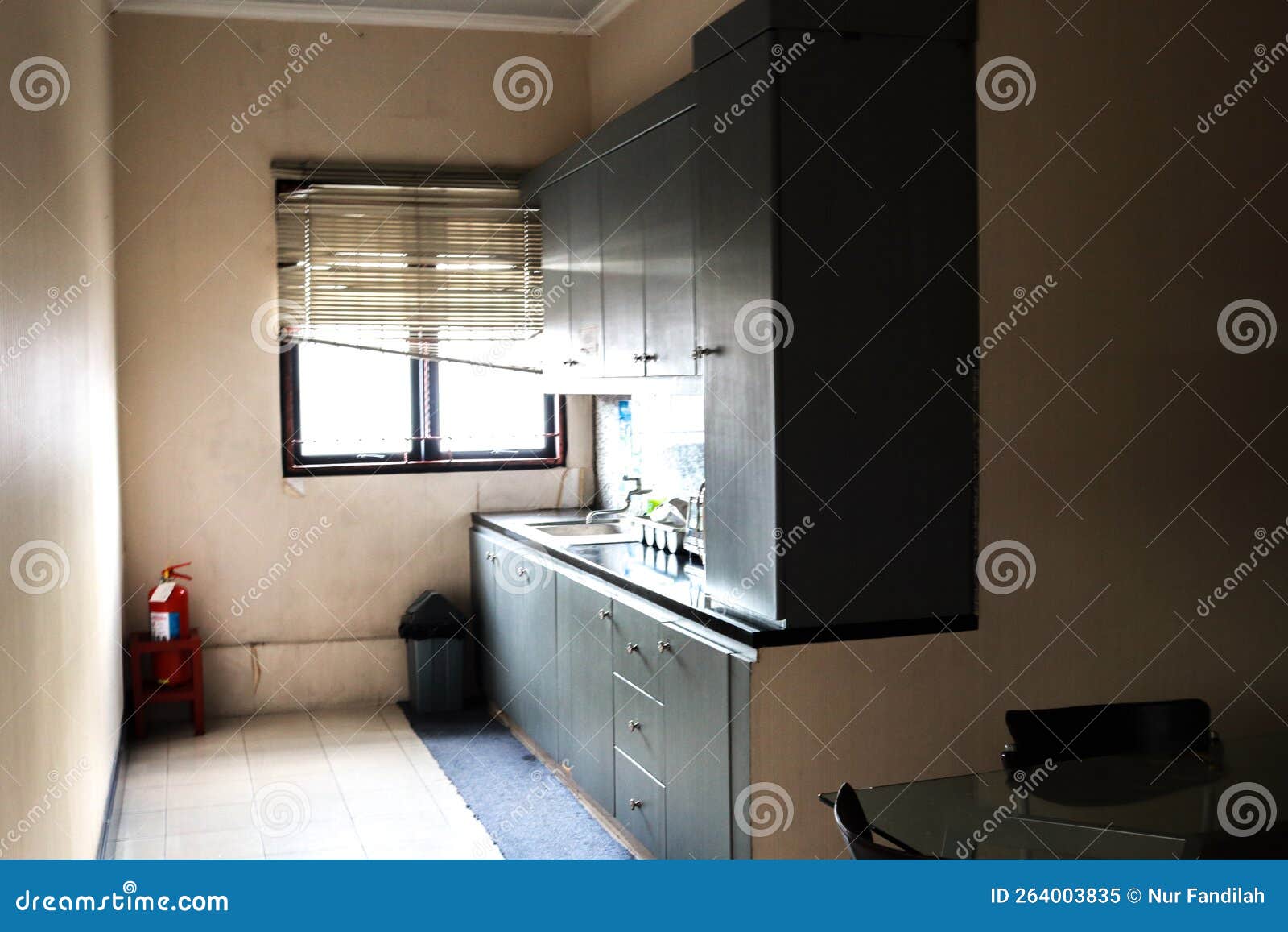 Kitchen Interior with Dim Colors in an Apartment or House Stock Image ...