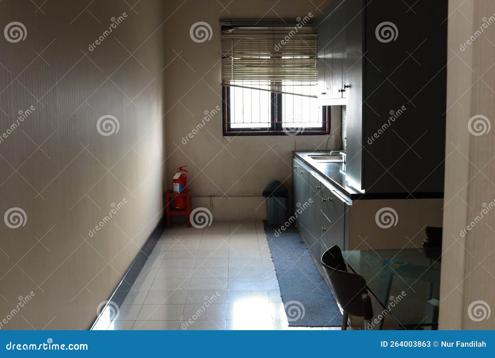 Kitchen Interior with Dim Colors in an Apartment or House Stock Image ...