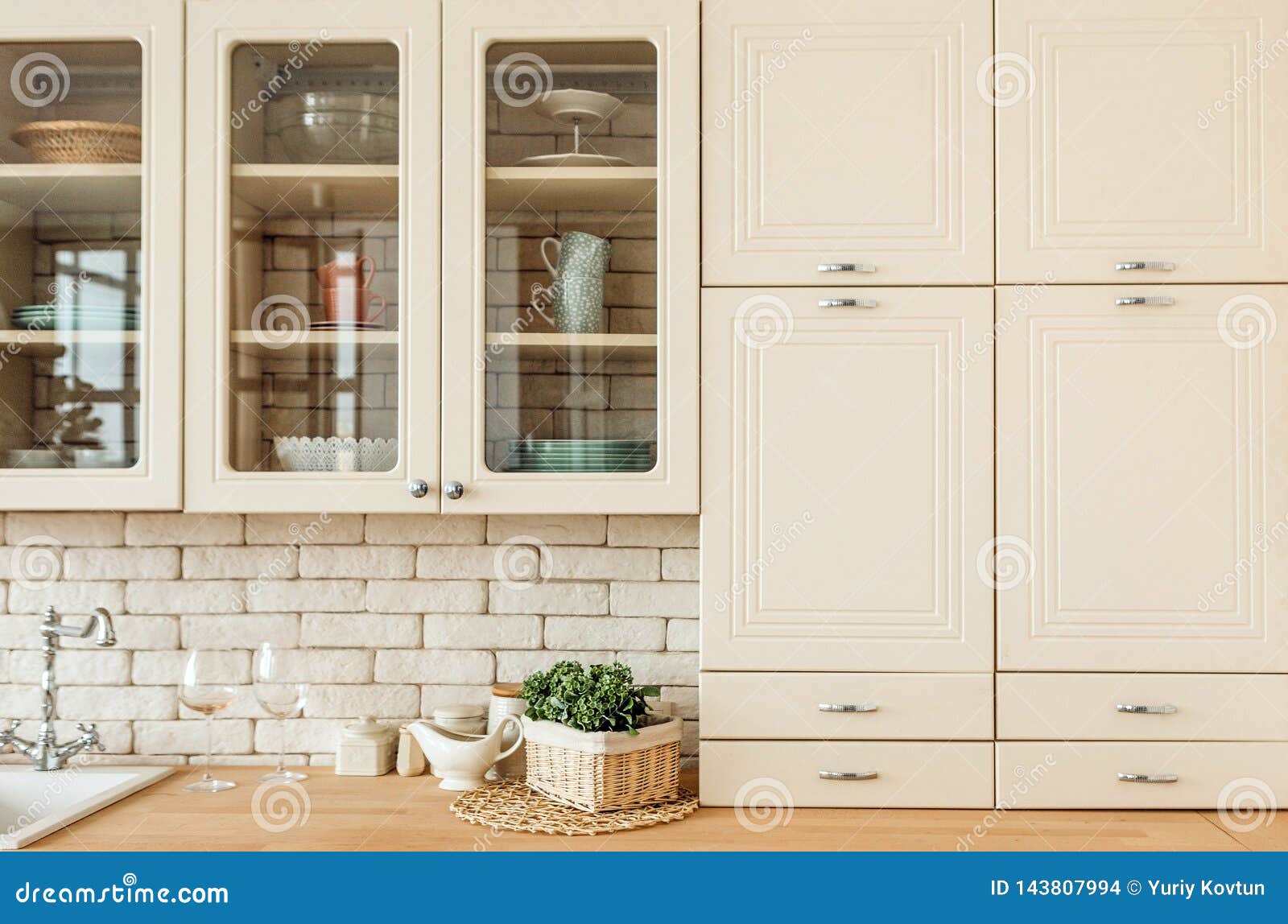 Kitchen Interior Loft Style Modern Minimalism Stock Photo - Image of ...