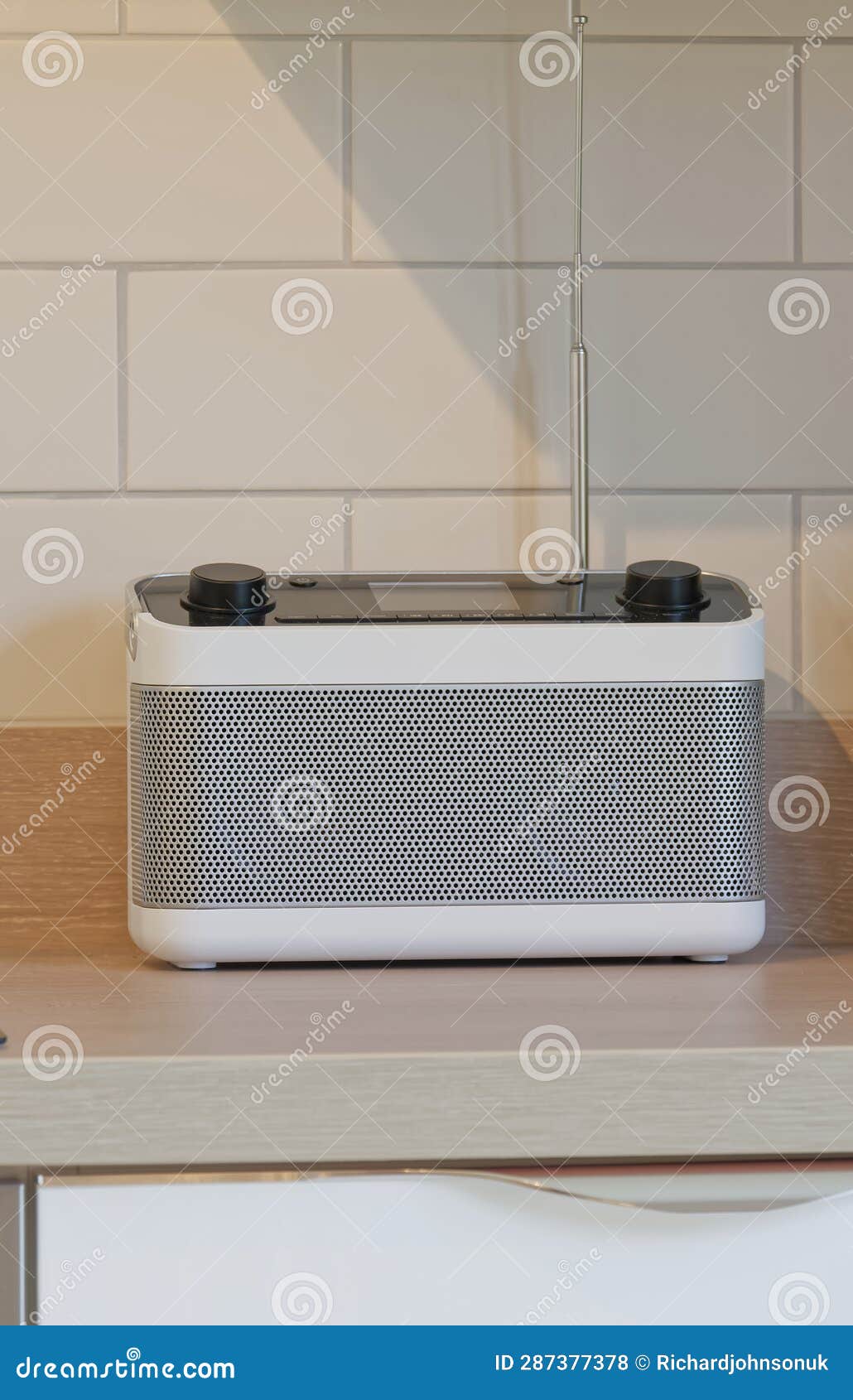Kitchen Interior Neutral Colour Style and White Radio Stock Photo ...