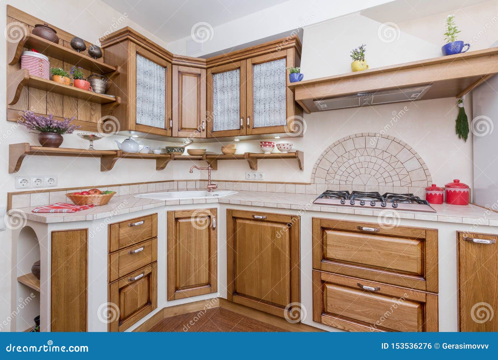 Kitchen Interior in Provence Style Stock Photo - Image of lifestyle ...