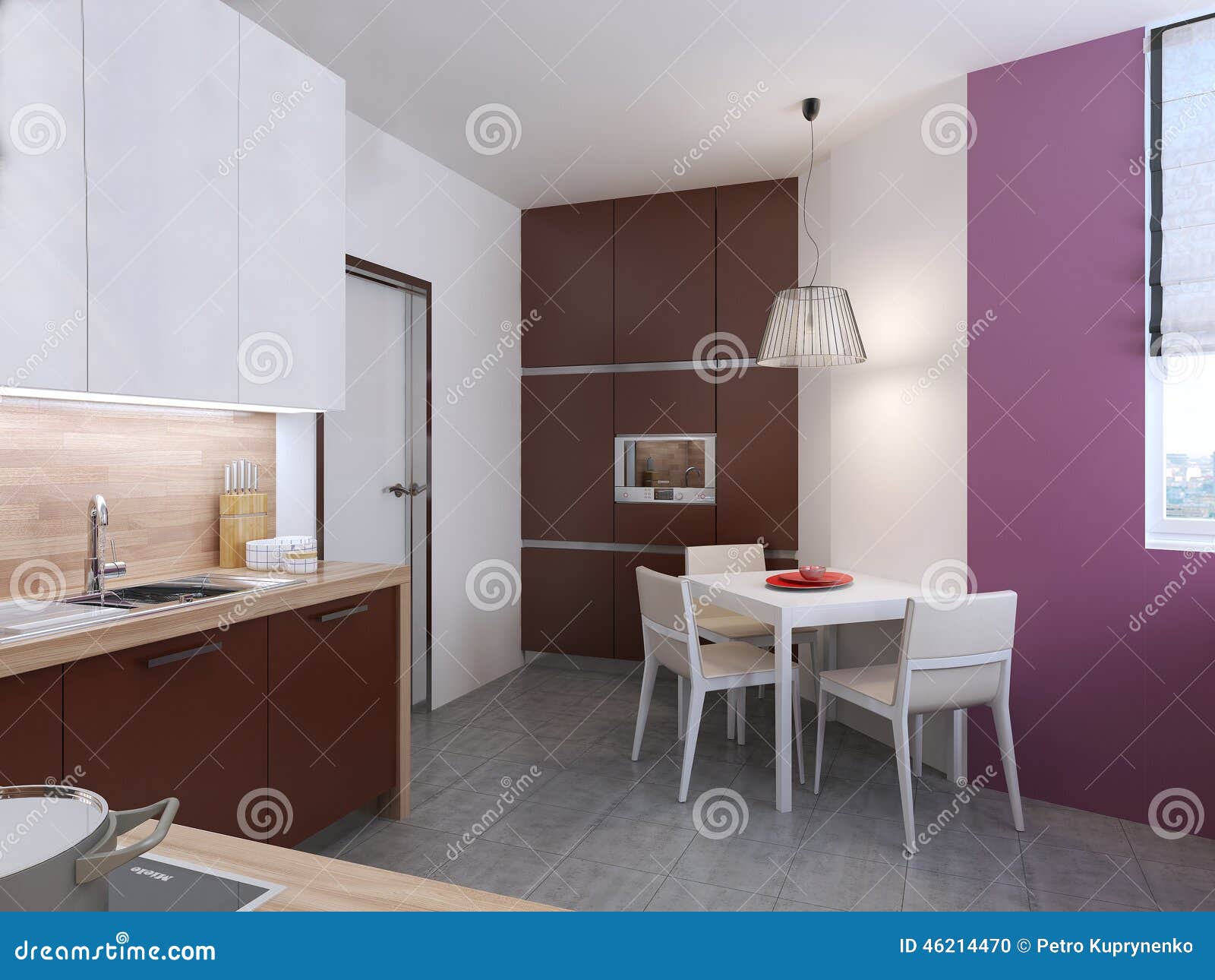 Kitchen Interior in the Style of Constructivism Stock Illustration ...