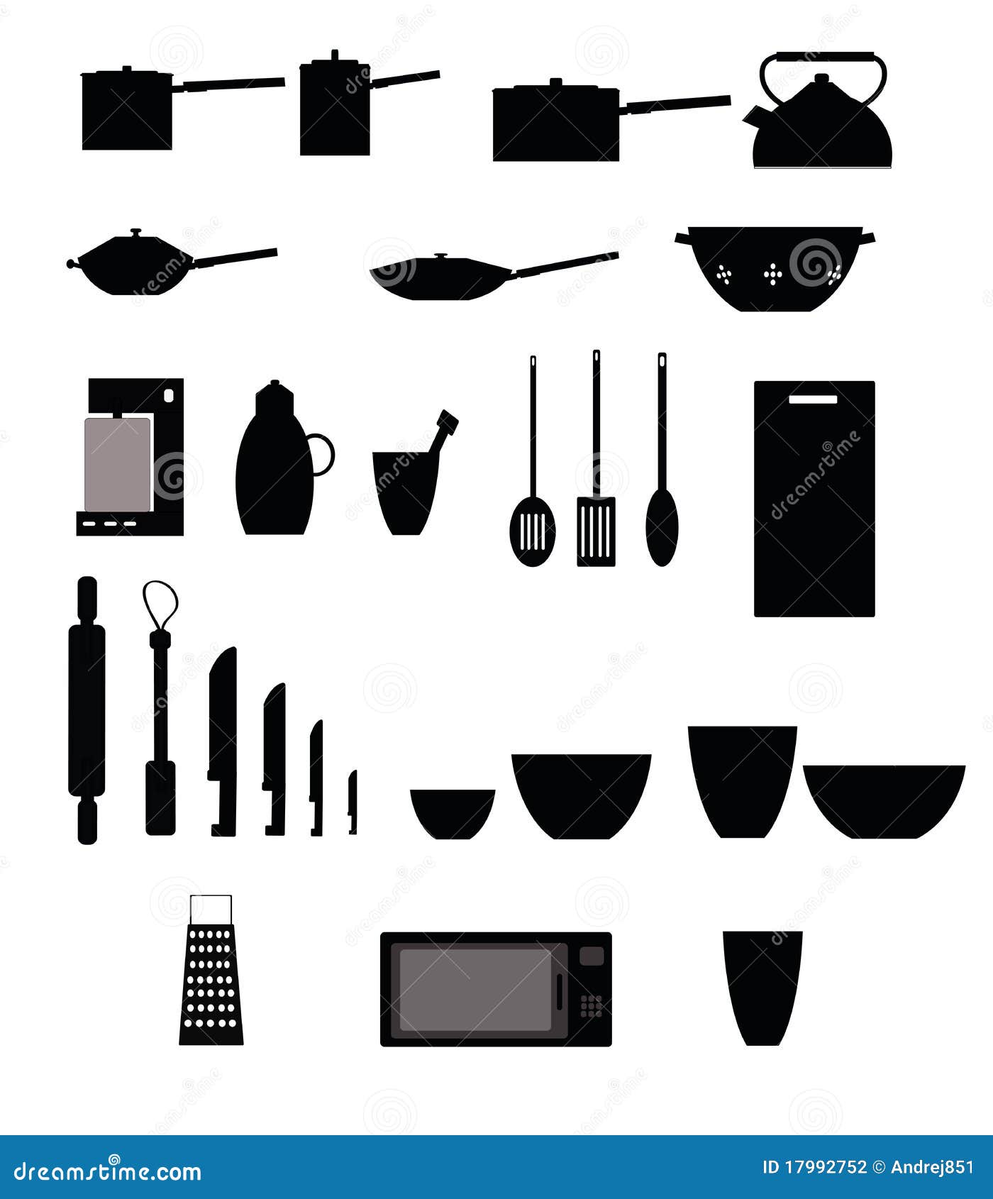 Kitchen Items Variegated Vector Icons Set | CartoonDealer.com #71493231