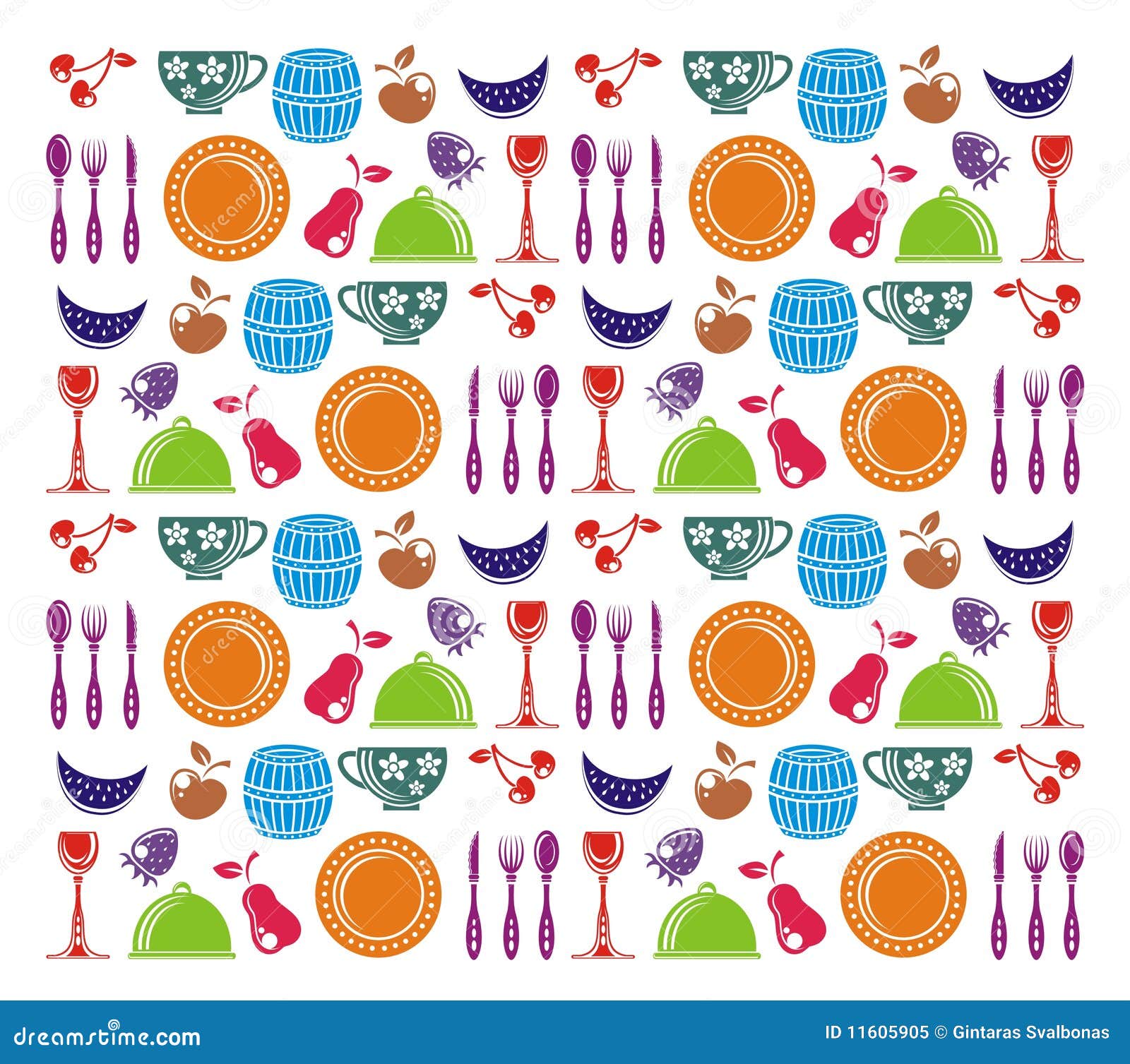 Kitchen items illustration stock vector. Illustration of multicolored ...
