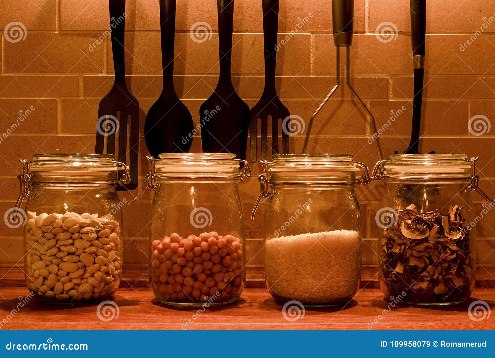Kitchen Jars for Kitchen Ingredients. Kitchen Tools for Cooking Stock ...