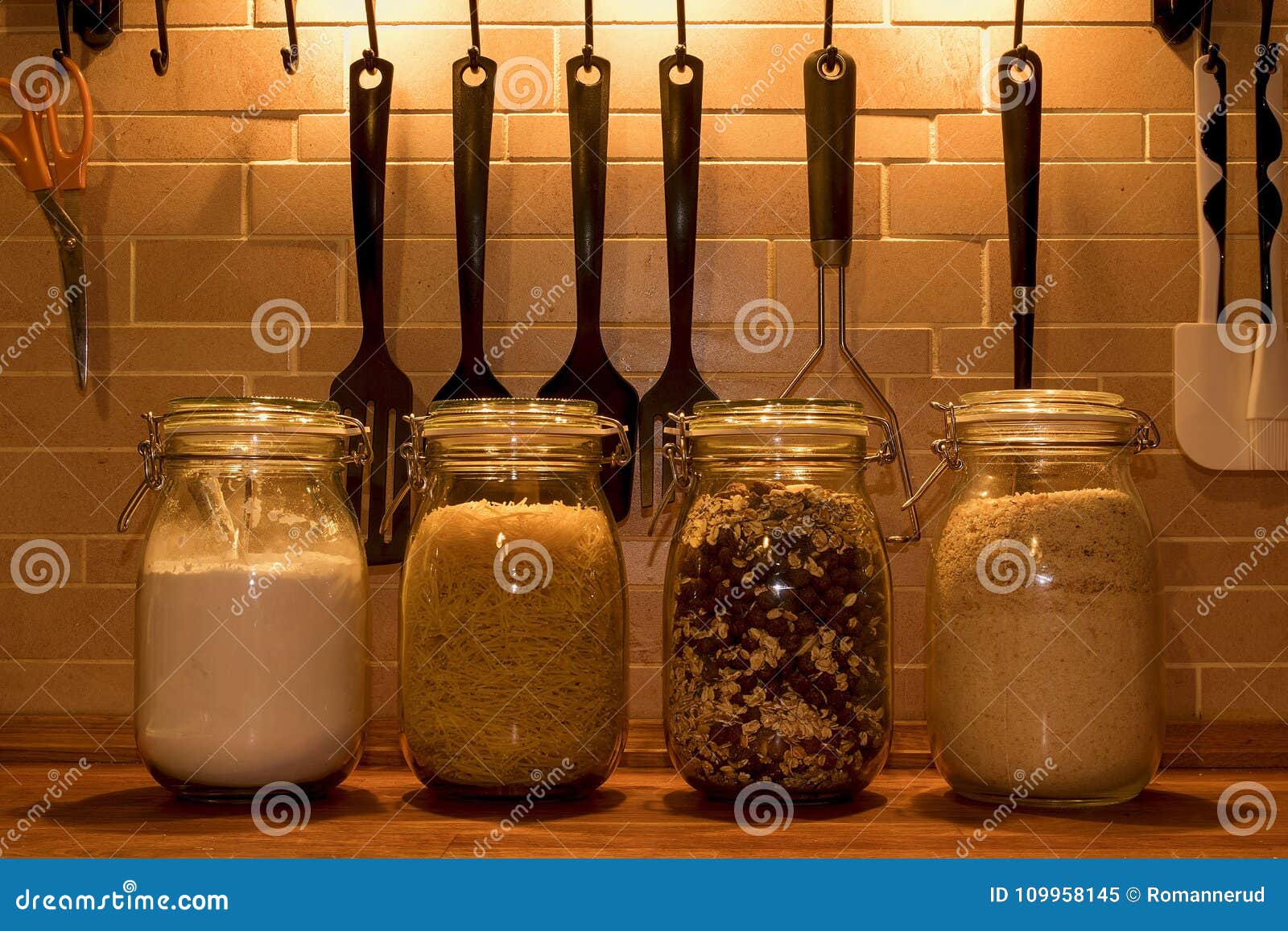 Kitchen Jars for Kitchen Ingredients. Kitchen Tools for Cooking Stock ...