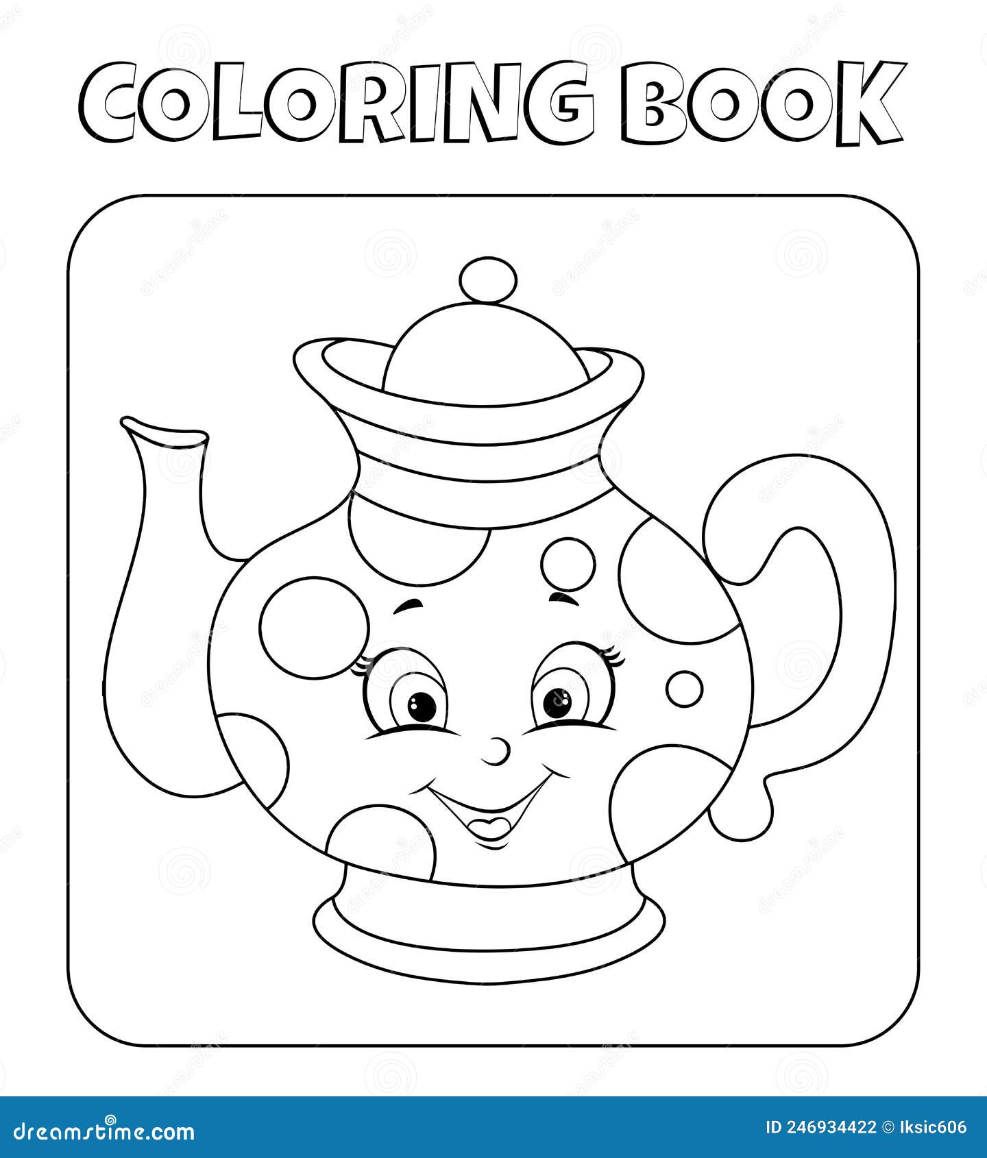 Kitchen Kettle Coloring Page Stock Vector - Illustration of decoration ...