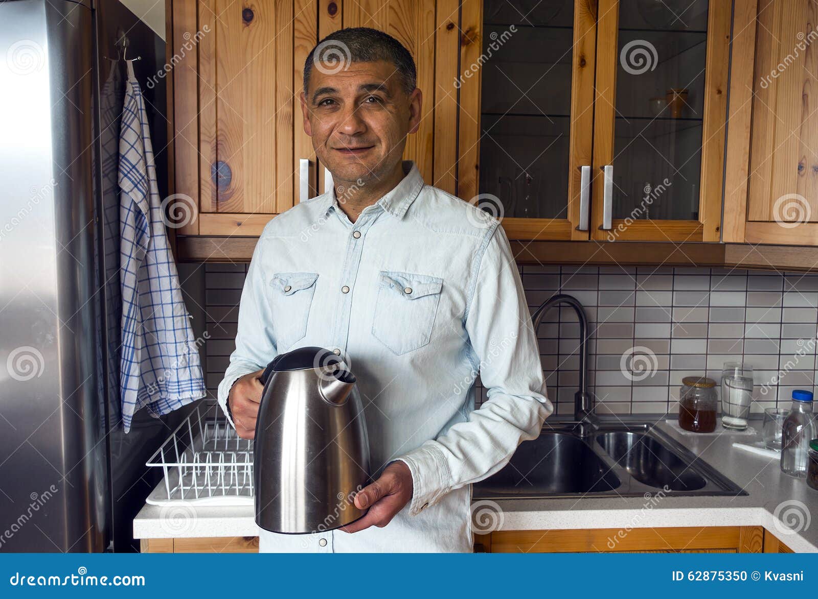 Kitchen kettle stock photo. Image of dinner, wood, home - 62875350