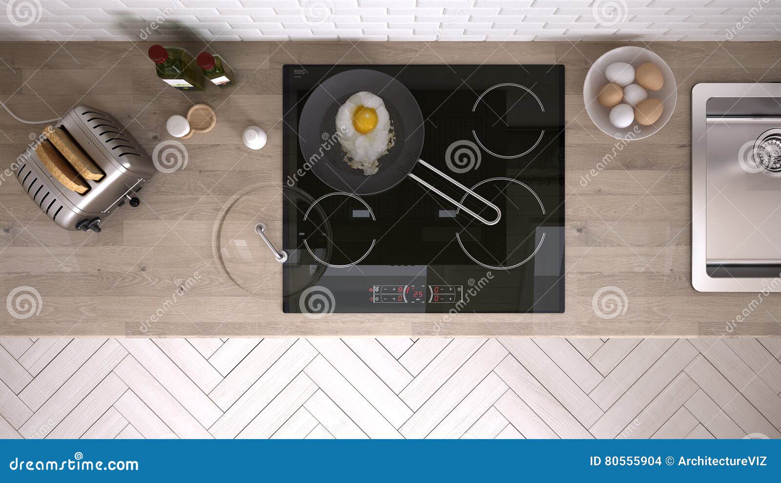 Kitchen with Kitchen Tools, Interior Design Stock Photo - Image of cook ...