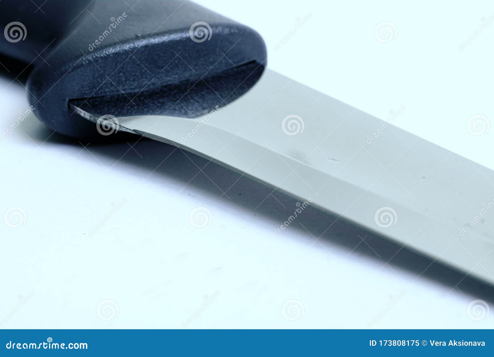 Kitchen Knife Blade on a White Background Stock Image - Image of ...
