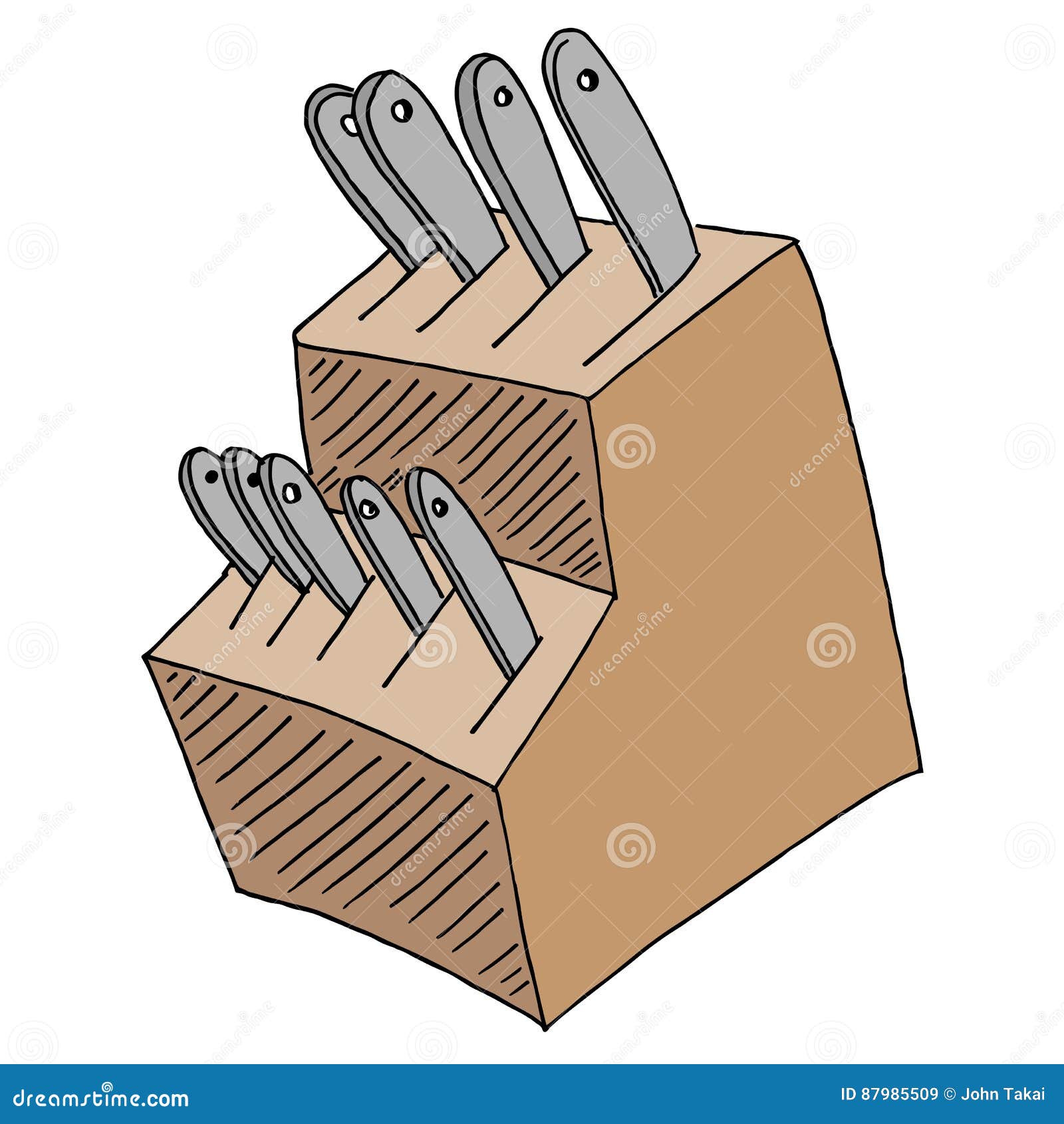 Kitchen Knife Block Set stock vector. Illustration of graphic - 87985509
