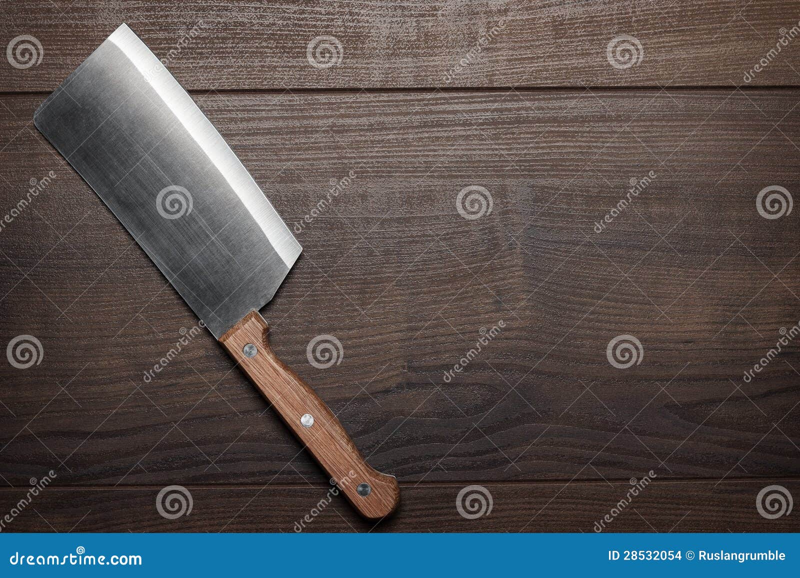 Kitchen Knife on the Brown Wooden Table Stock Photo - Image of closeup ...
