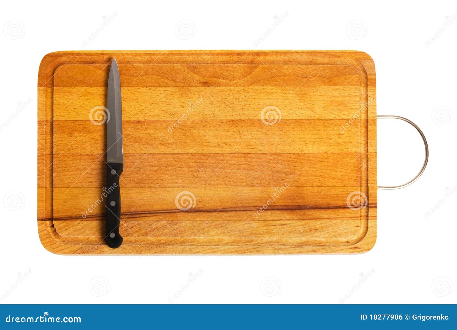 Kitchen Knife on Cutting Board Stock Photo - Image of knife ...