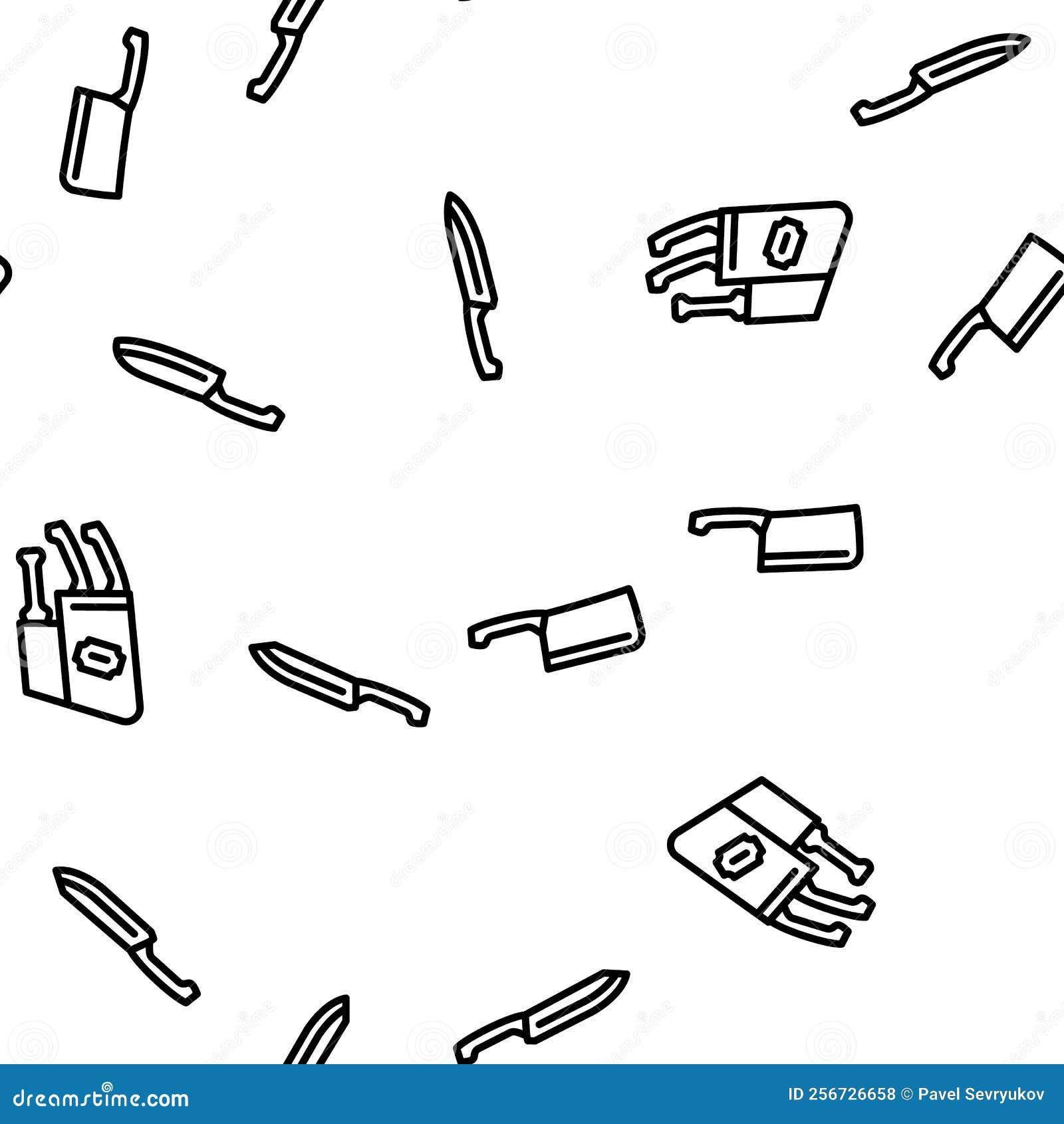 Kitchen Knife for Cutting Food Vector Seamless Pattern Stock ...