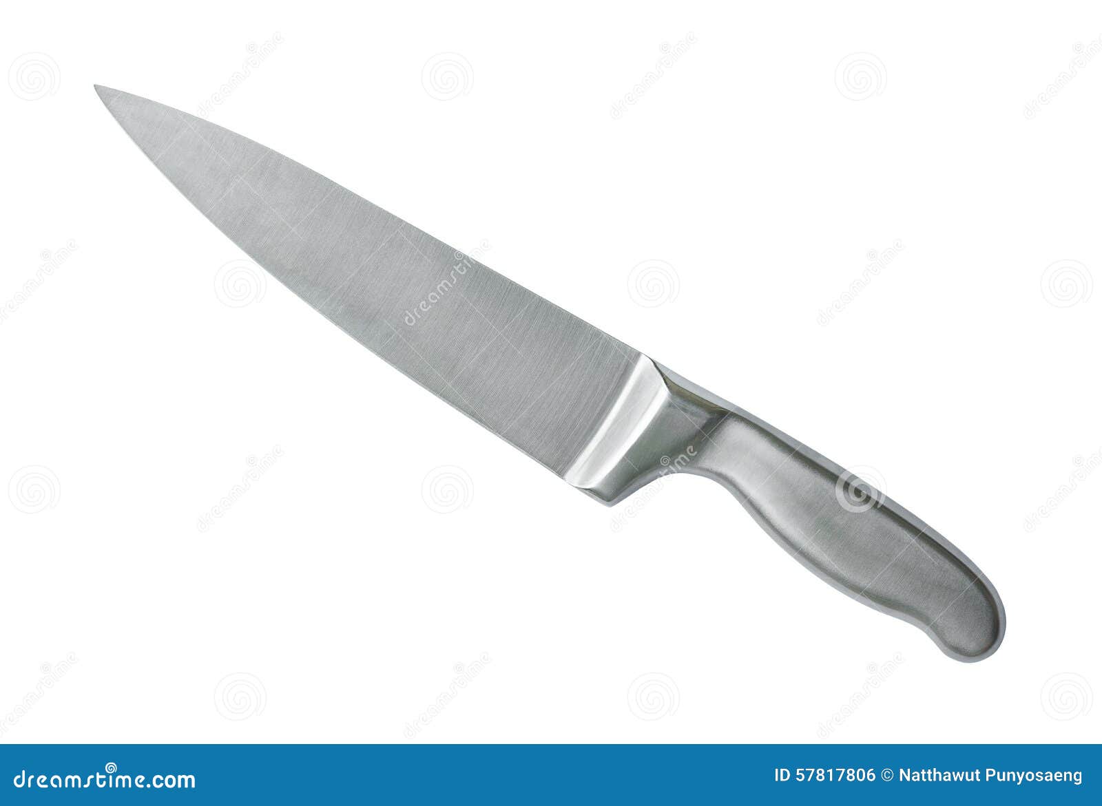 Kitchen Knife Isolated on White Stock Photo - Image of danger, gray ...