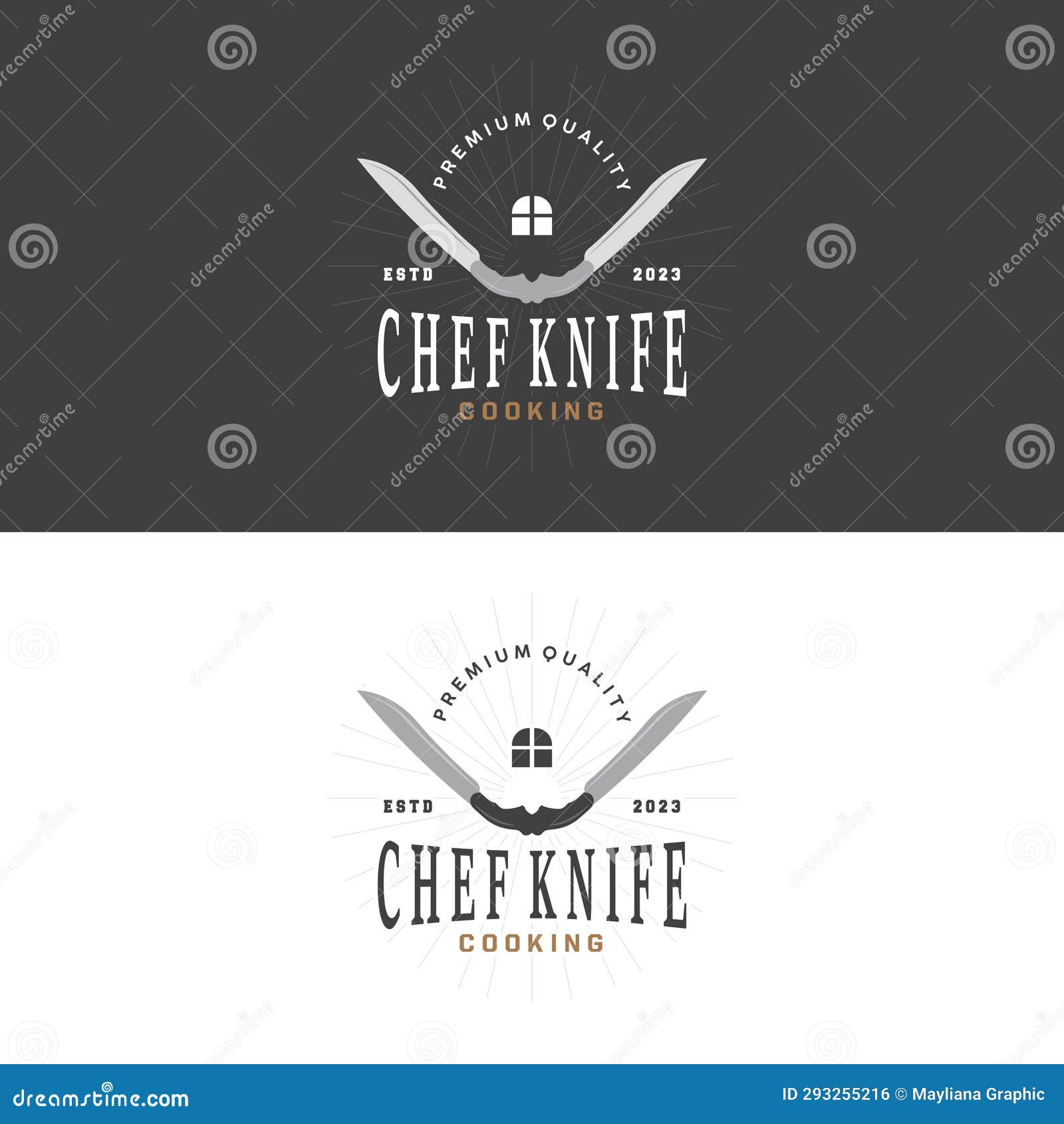 Kitchen Knife Logo, Chef Knife Logo Vector Design Illustration Template ...