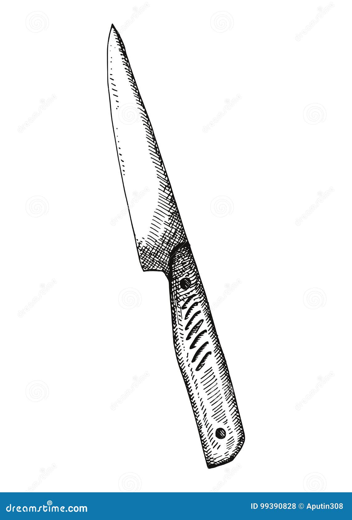 Kitchen Knife Vector Illustration. Hand Drawing Stock Vector ...