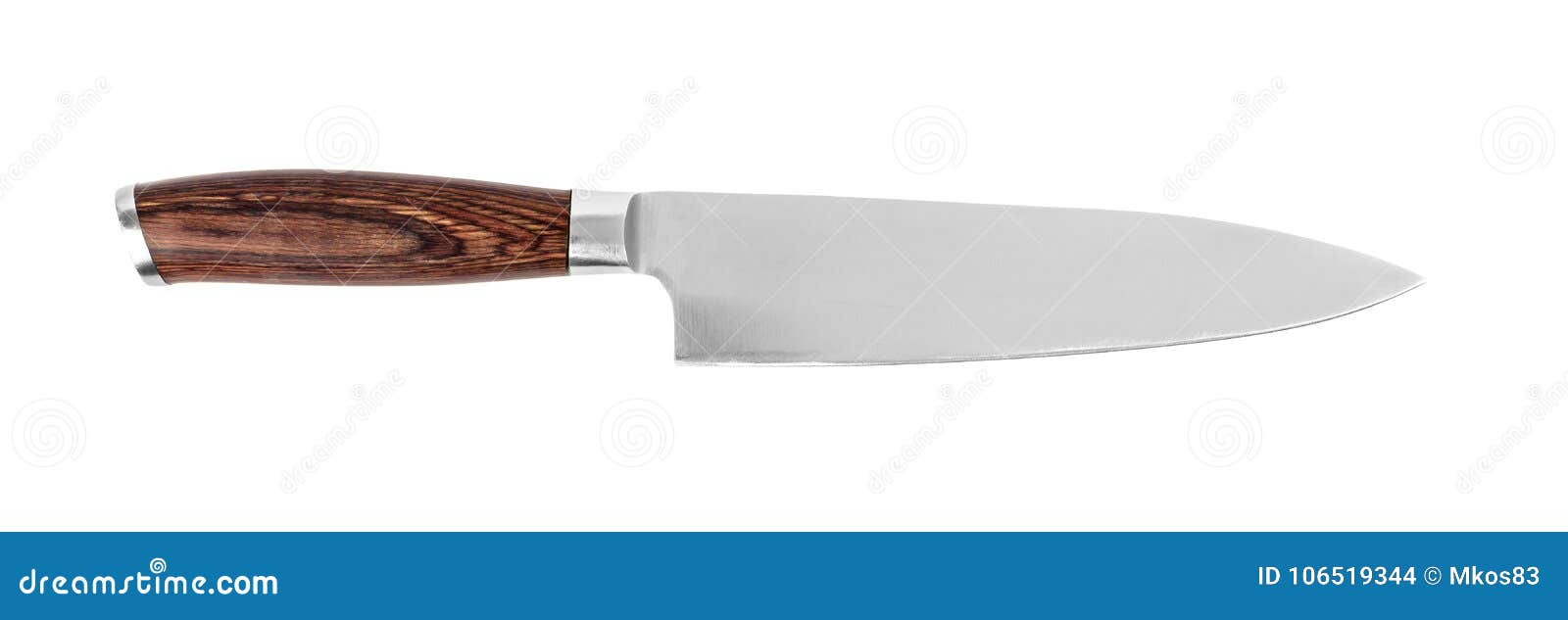Kitchen Knife on White Background Stock Photo - Image of butcher ...
