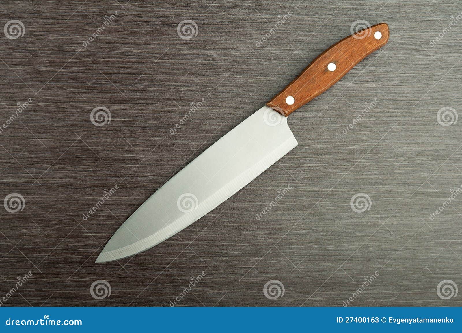 Kitchen Knife On Wooden Background Stock Photos - Image: 27400163