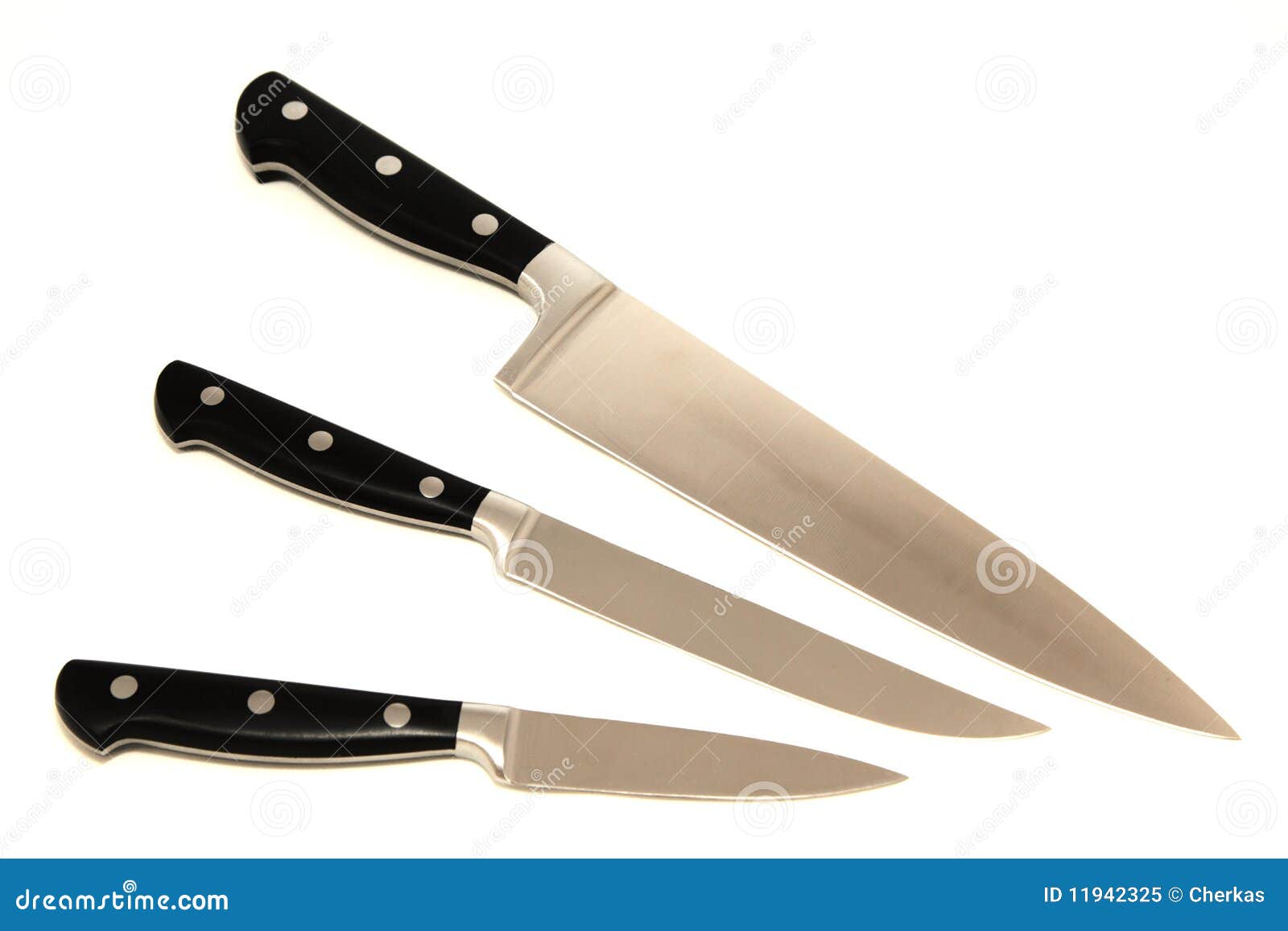 Kitchen knives. stock image. Image of knife, black, isolated - 11942325