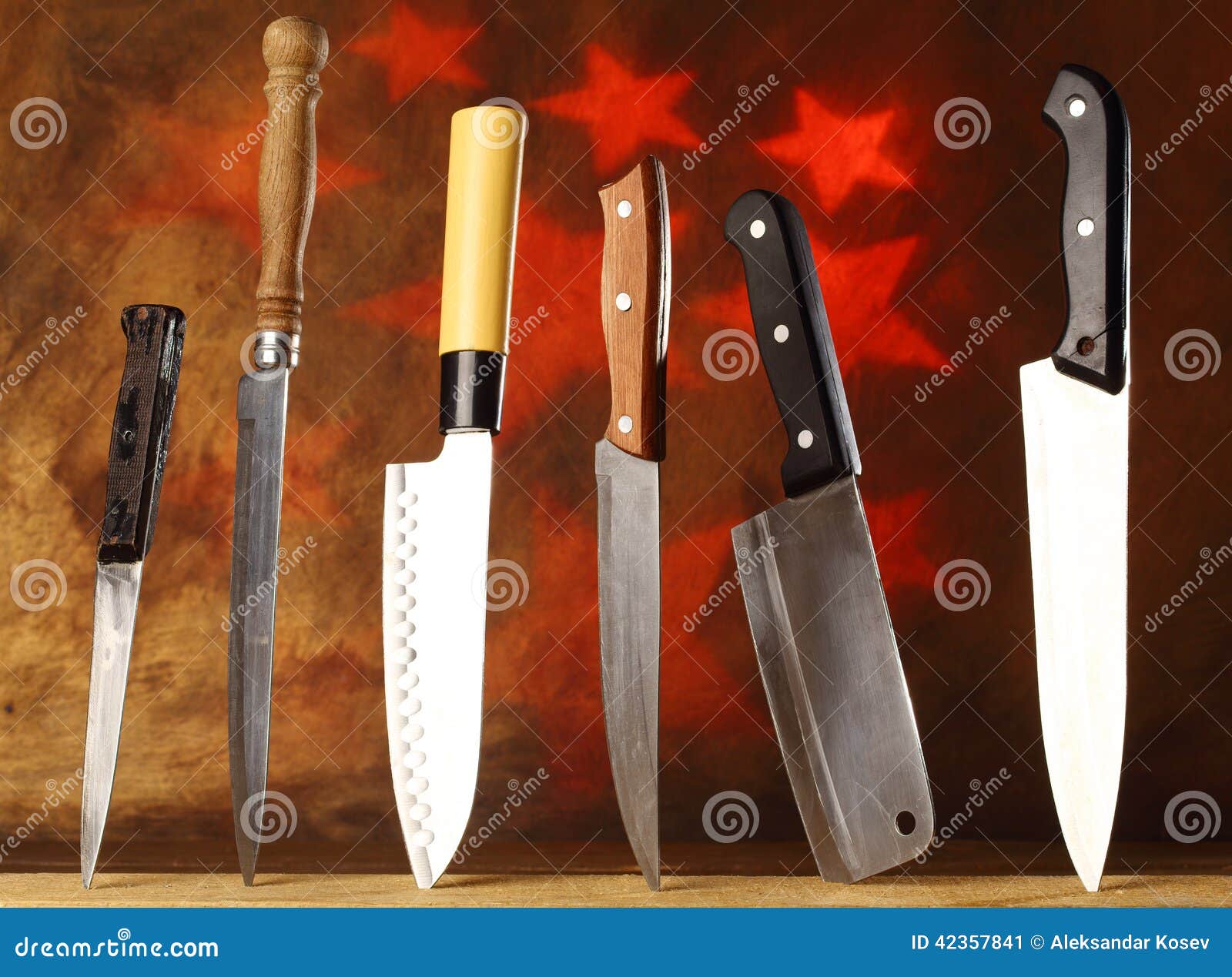Kitchen knives stock image. Image of stainless, kitchen - 42357841