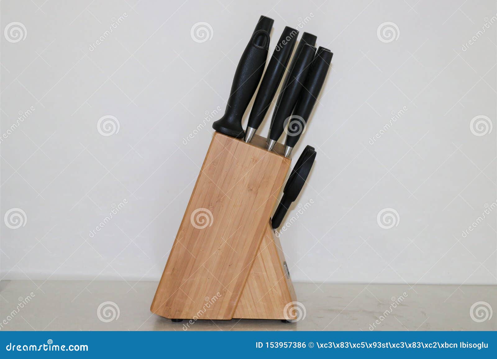 Set of knives for kitchen. stock photo. Image of kitchenware - 153957386