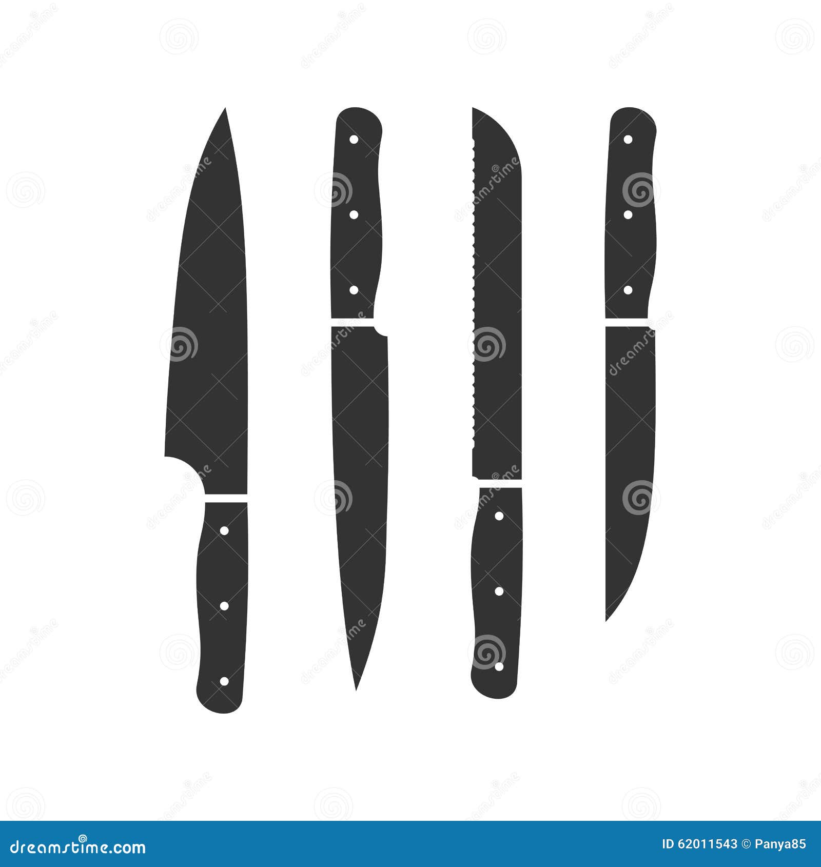 Kitchen Knives. Vector Collection of Cooking Stock Vector ...